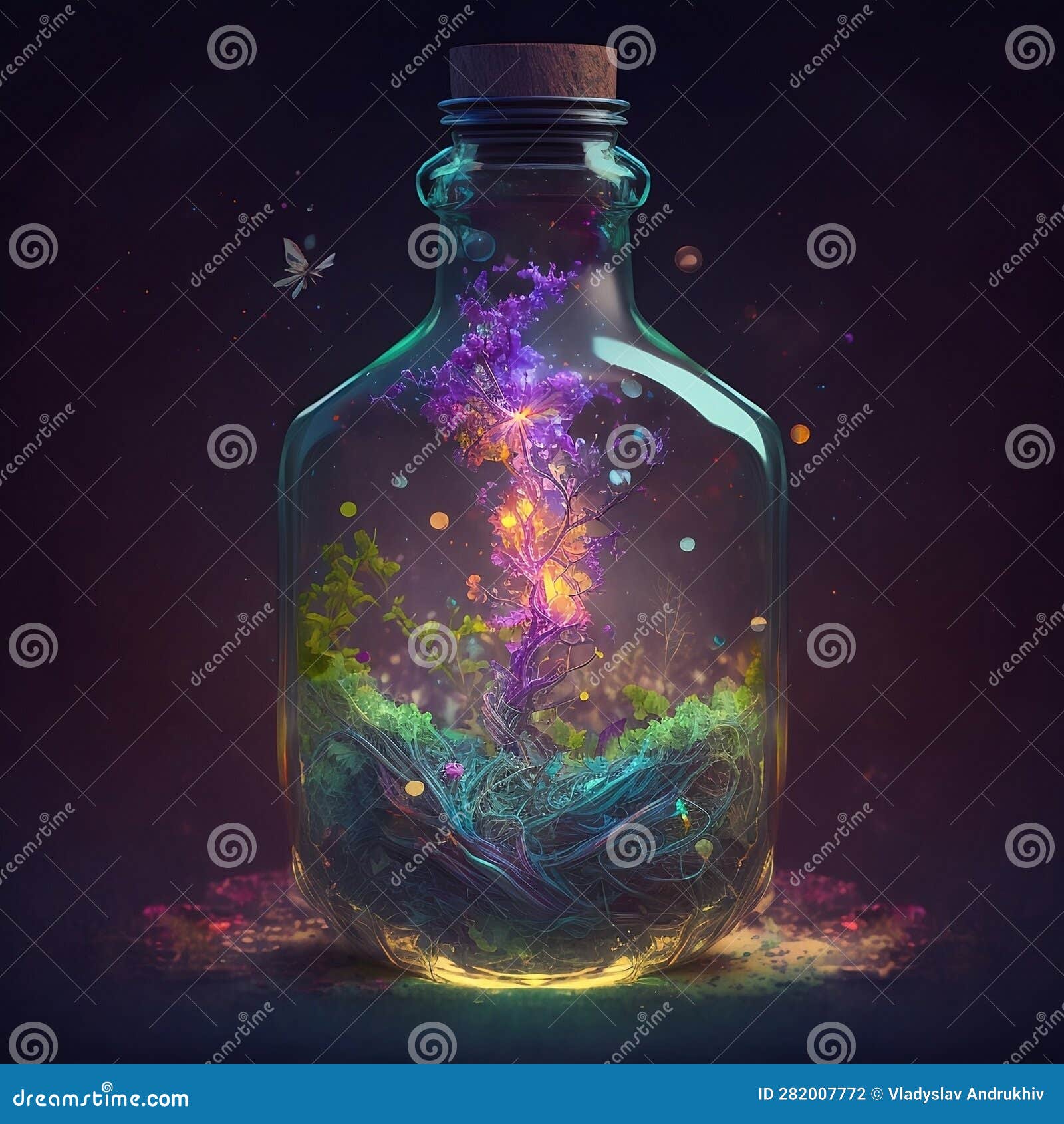 A Magical Elixir in a Bottle Stock Illustration - Illustration of ...
