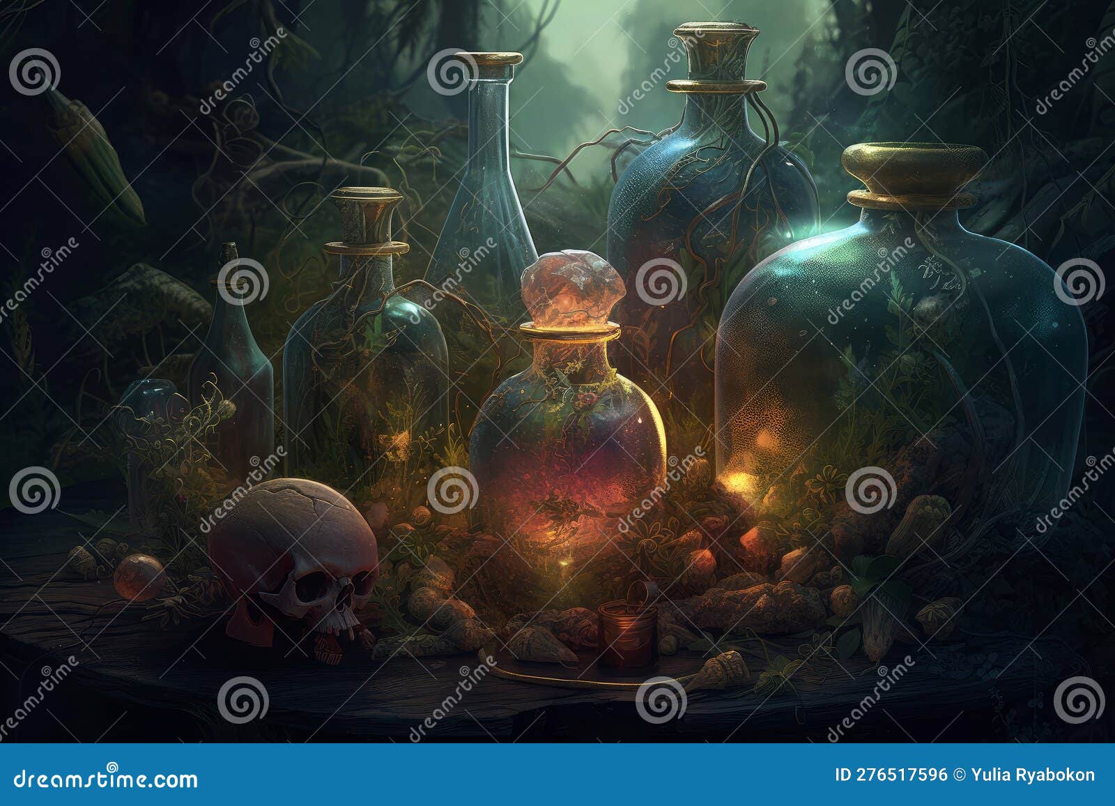 Magical Elixir Bottle. Generate Ai Stock Illustration - Illustration of ...