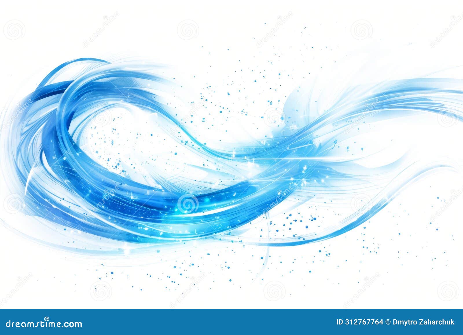 Magical Energy Effects, Blue Light Wizard Spell, on a White Background ...