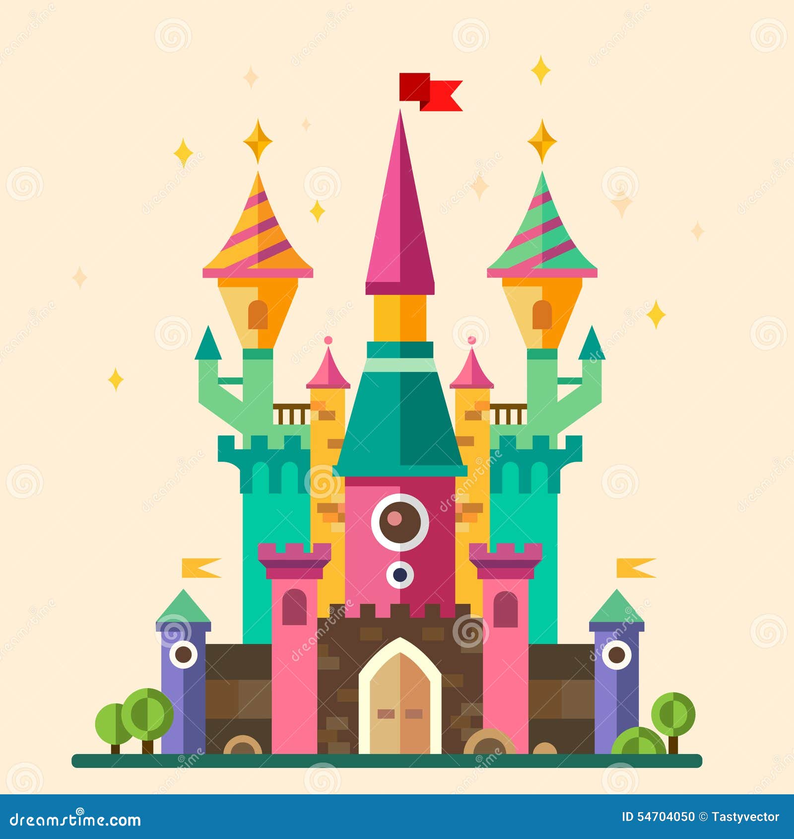 Magical Fabulous Cartoon Castle Stock Vector - Illustration of medieval ...