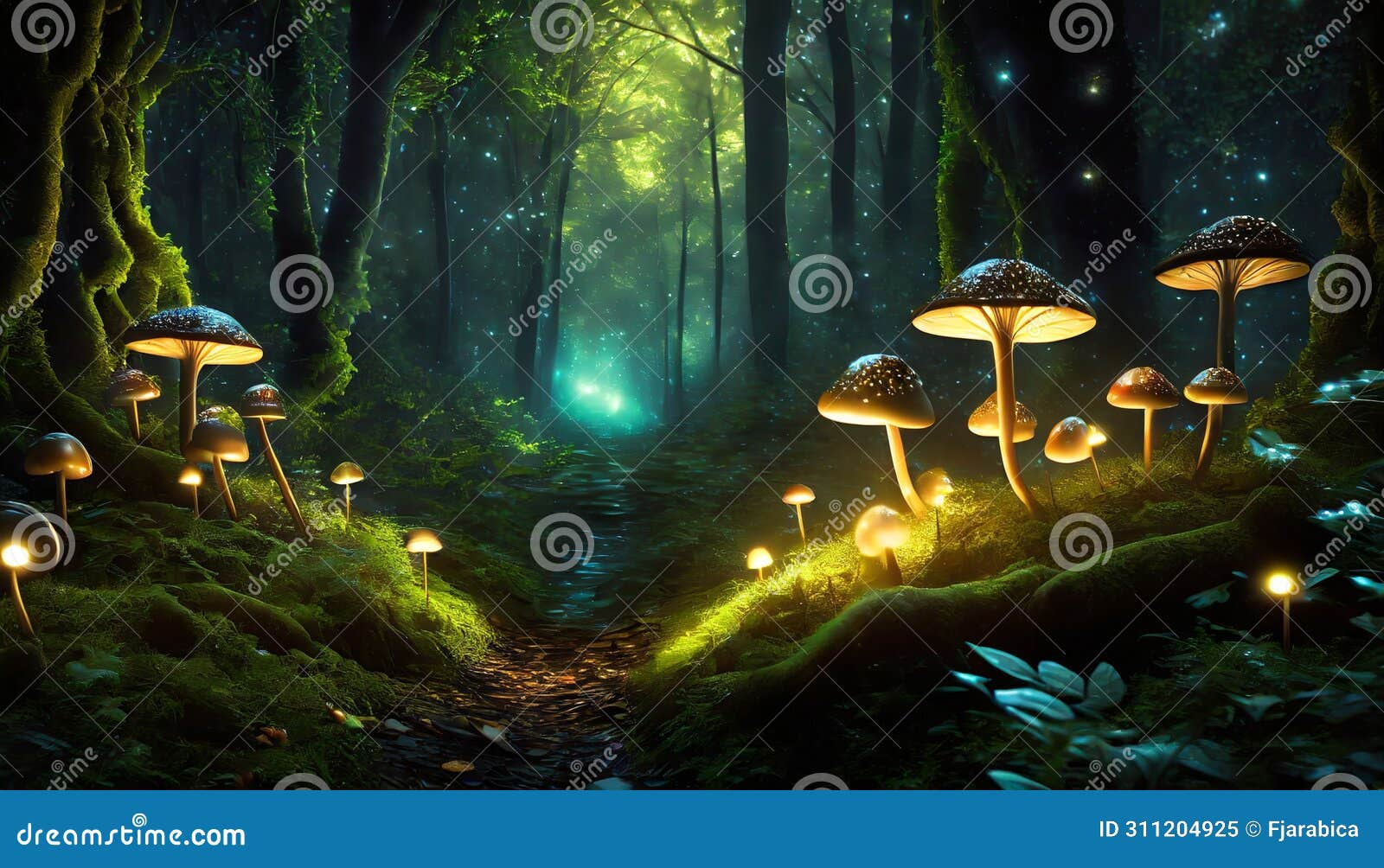 Magical Fairytale Forest with Toadstools Suitable As a Background or ...