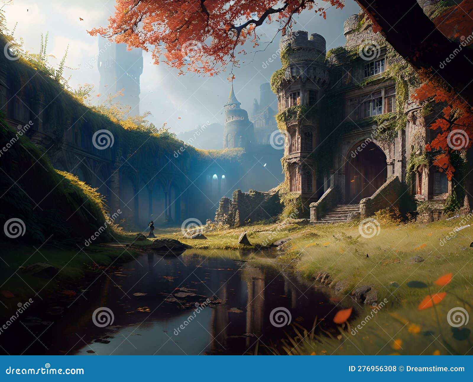 Magical fields and meadows stock illustration. Illustration of fields ...