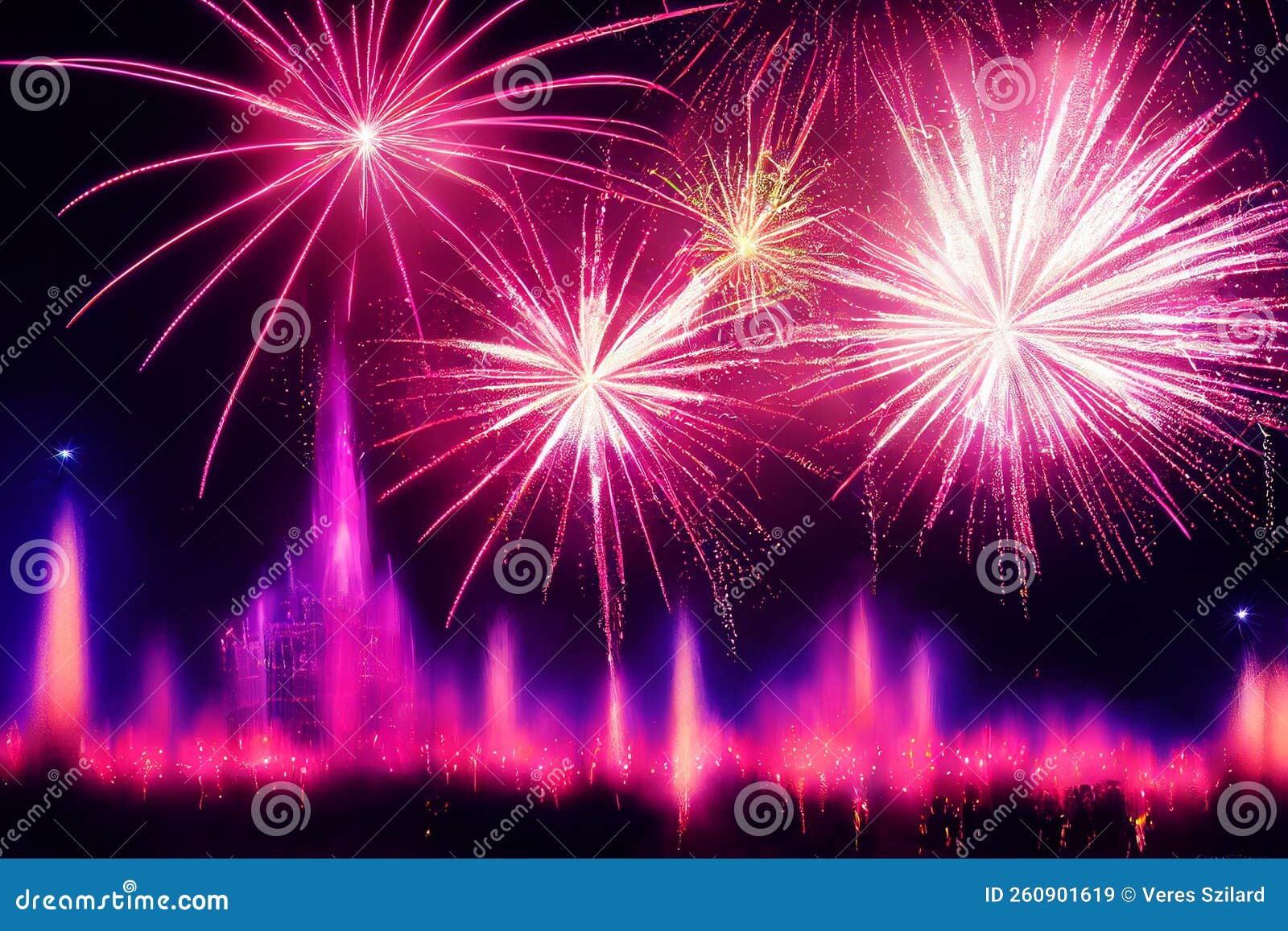 Magical Fireworks and Sparkling Lights. New Year Concept Stock ...