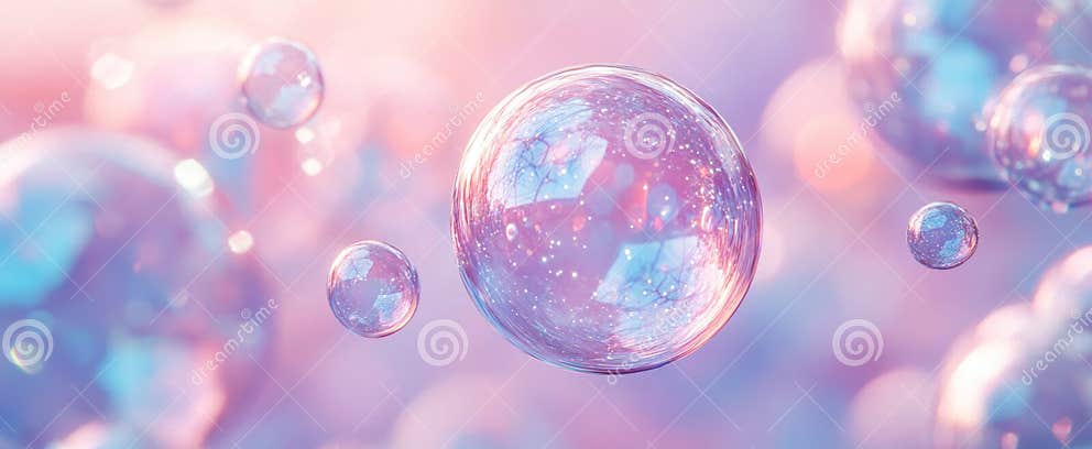Magical Floating Bubbles with Pastel Bokeh Background Stock Image ...