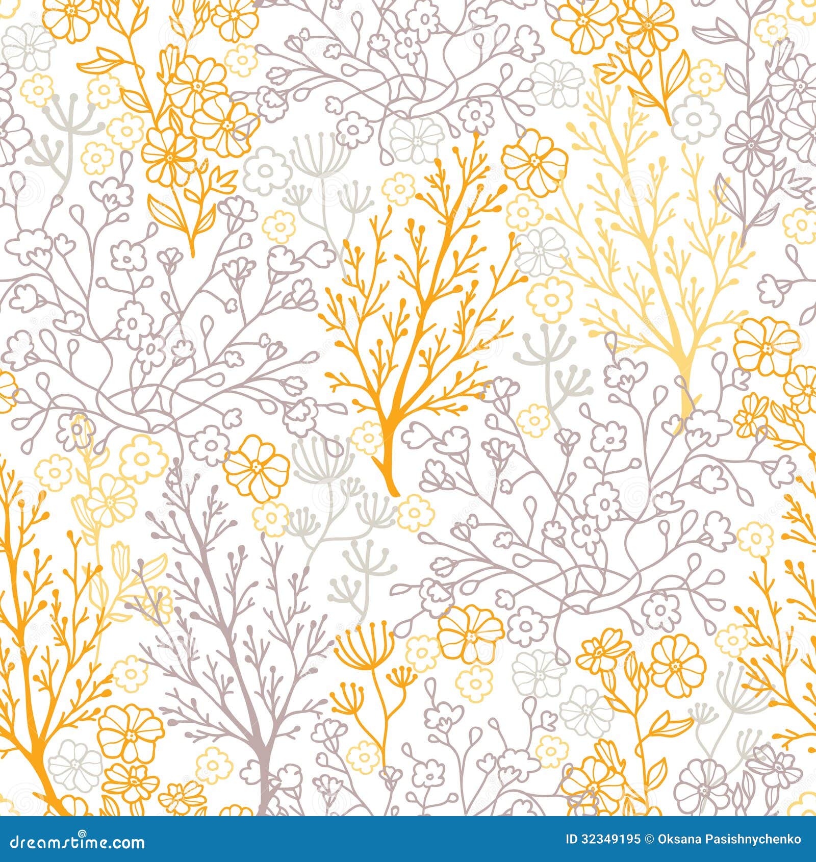Magical Floral Seamless Pattern Background Stock Vector - Illustration ...