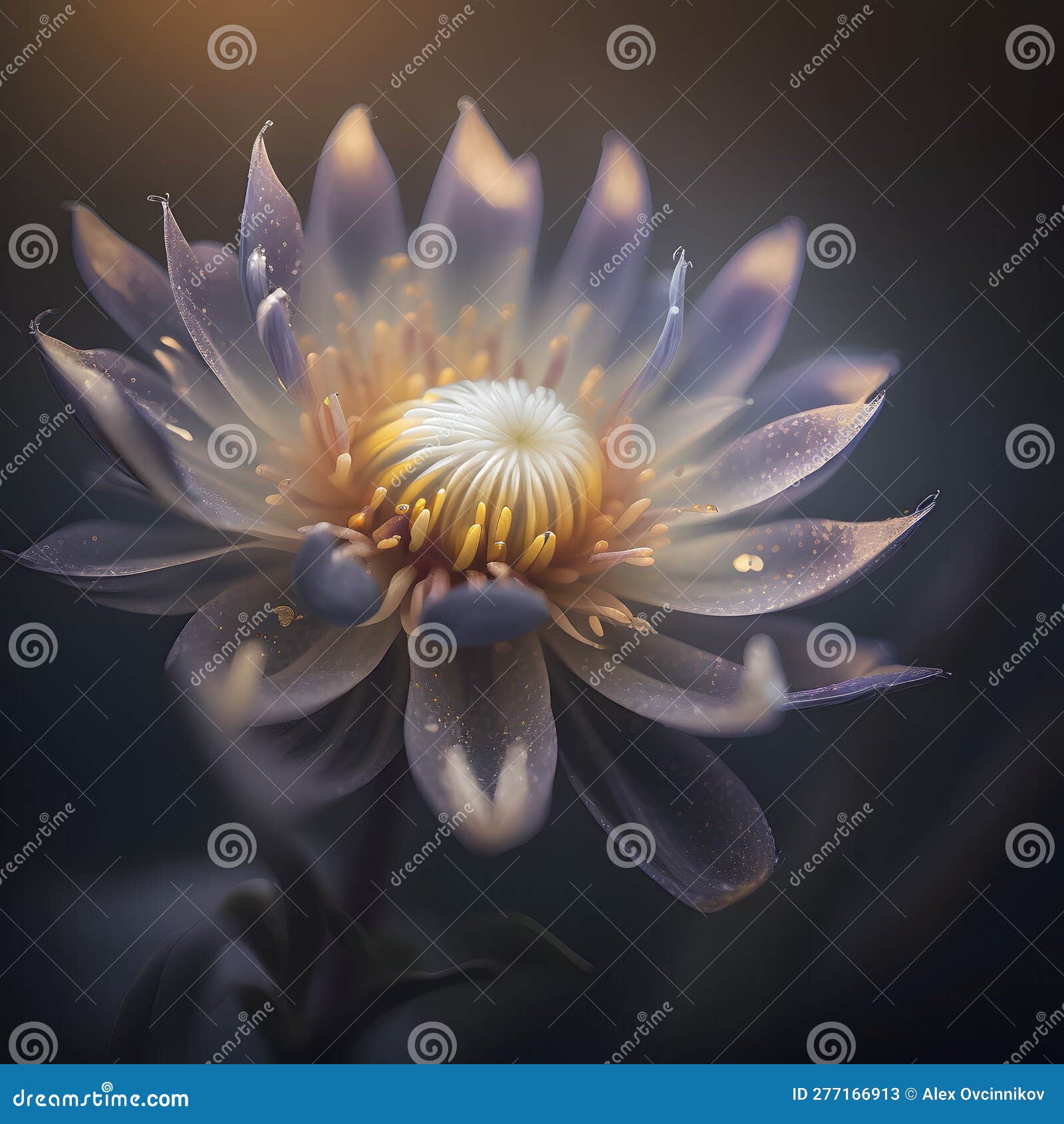 Magical Flower with Dreamy Background Stock Illustration - Illustration ...