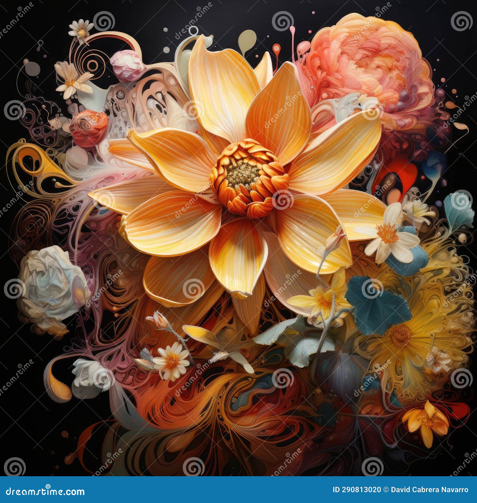 Magical Flower. Fantasy Floral Background Stock Illustration ...