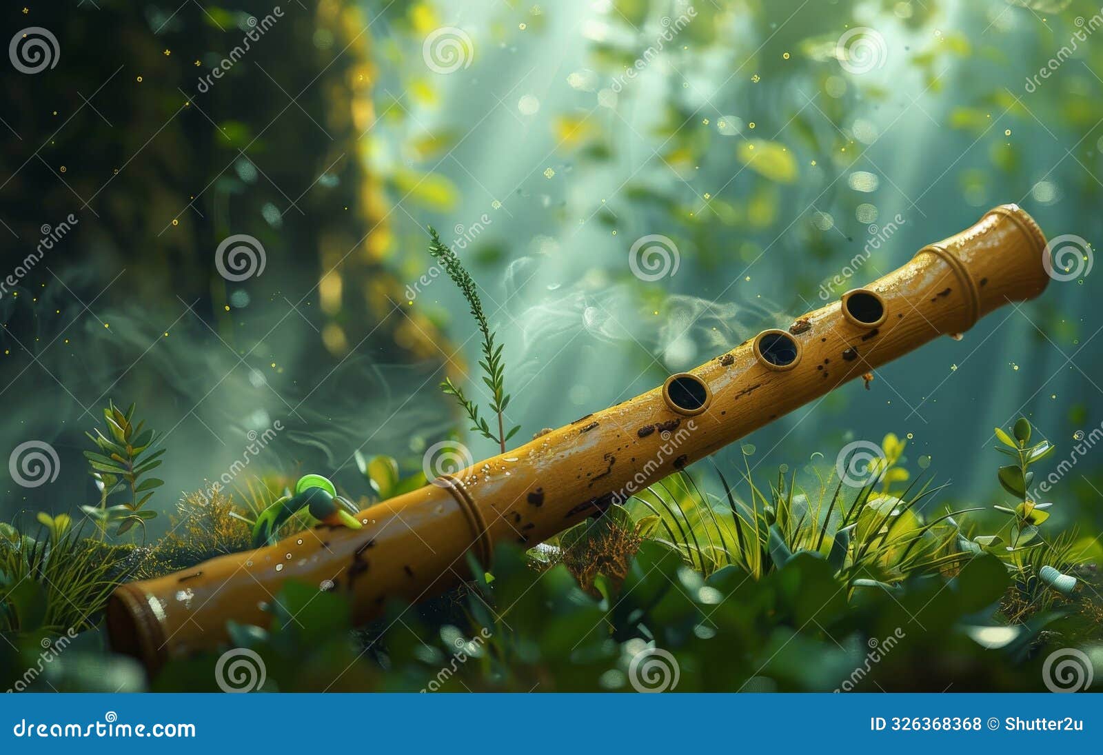 A Magical Flute that Can Summon Creatures from the Forest Stock ...