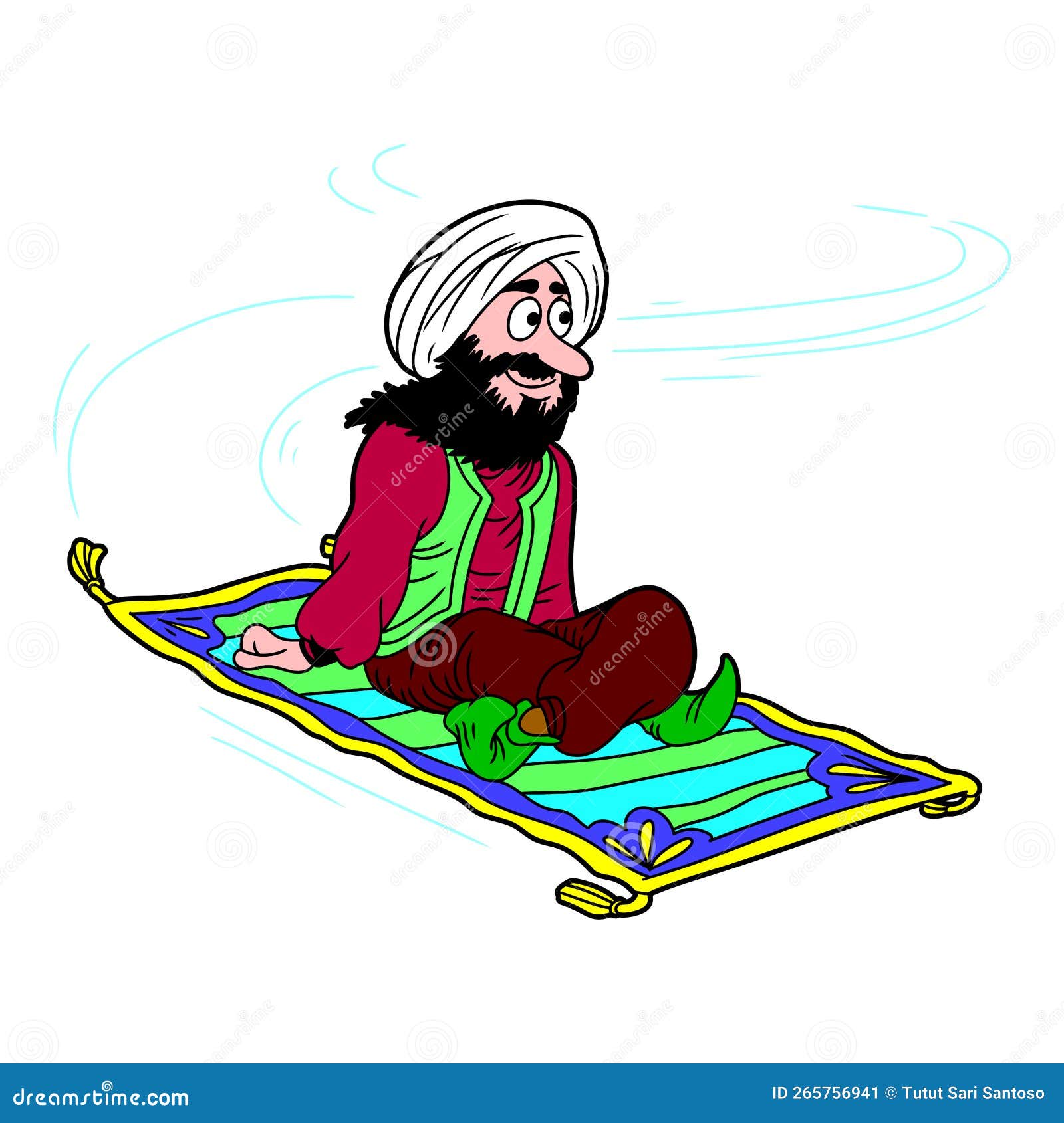 Magical flying rug stock vector. Illustration of east - 265756941