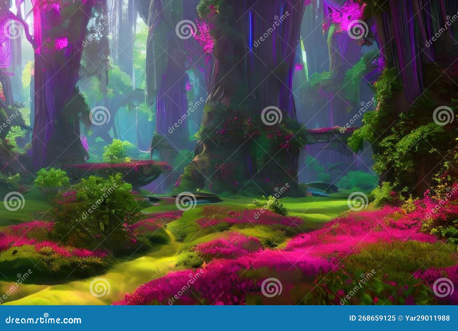 Magical Forest. AI Generated Stock Illustration - Illustration of ...