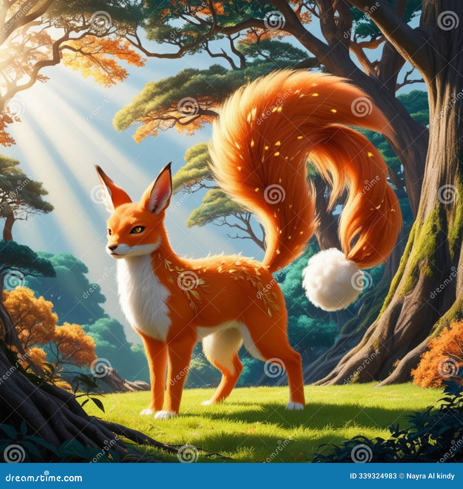 A Magical Fox in Mystical Forest from Fantasy Games Stock Image - Image ...
