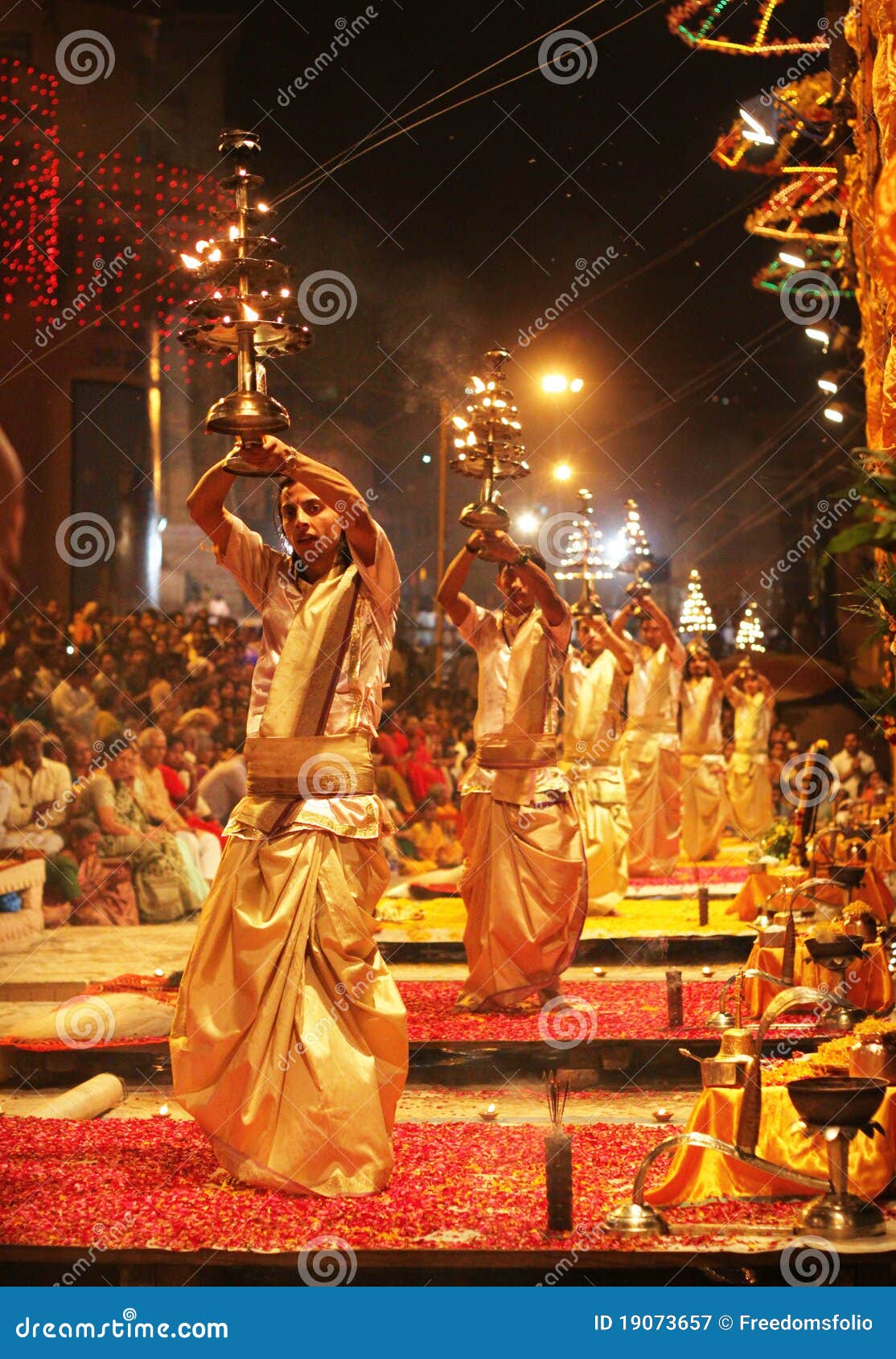 Magical Ganga Aarti at Varanasi Editorial Photography - Image of ...