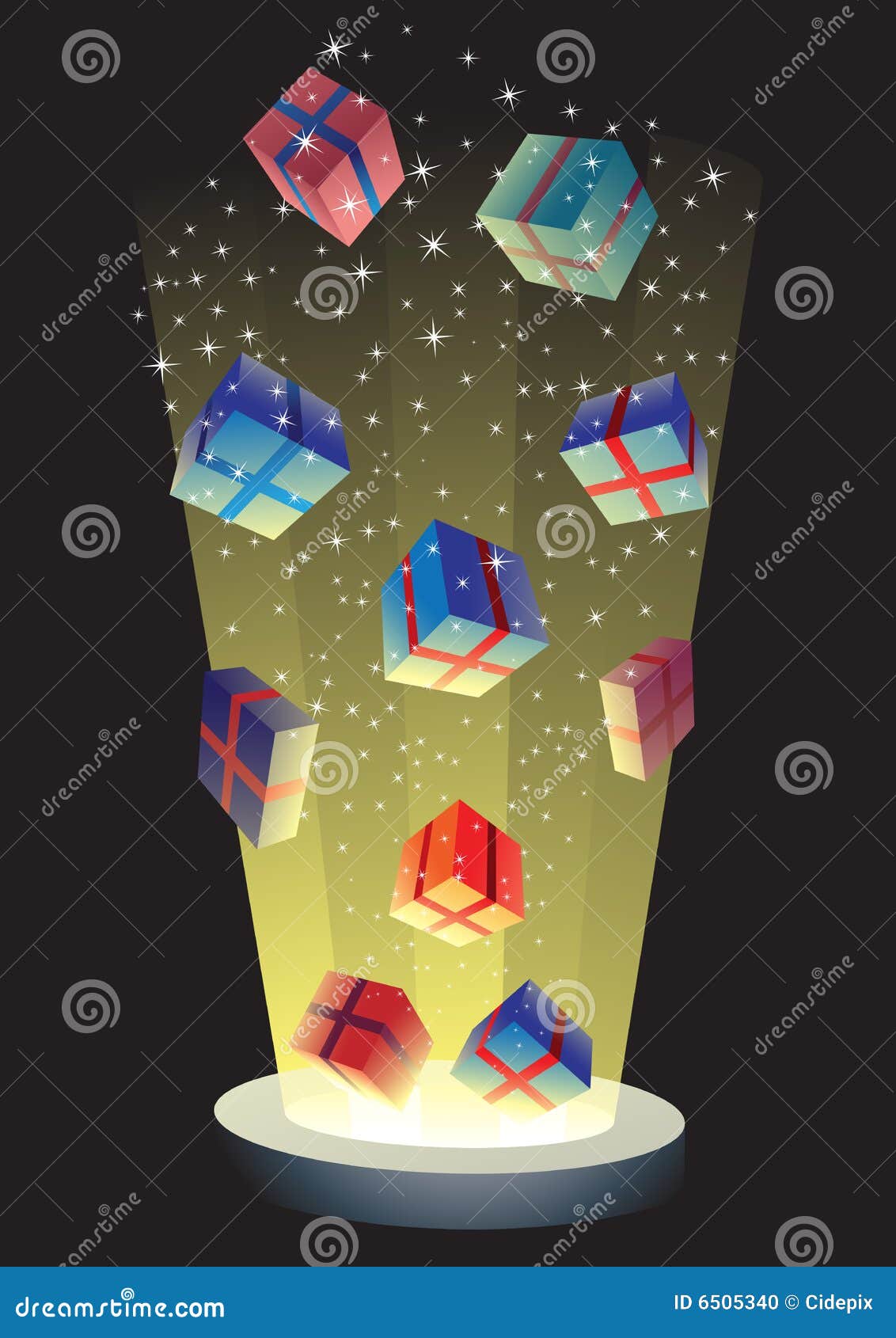 Magical gift boxes stock vector. Illustration of stardust - 6505340