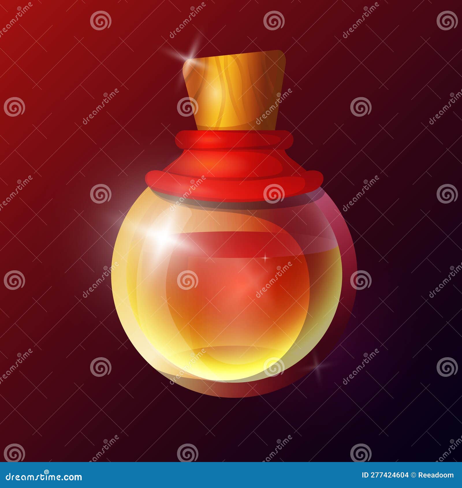 Magical Glass Bottle with a Potion Stock Vector - Illustration of ...