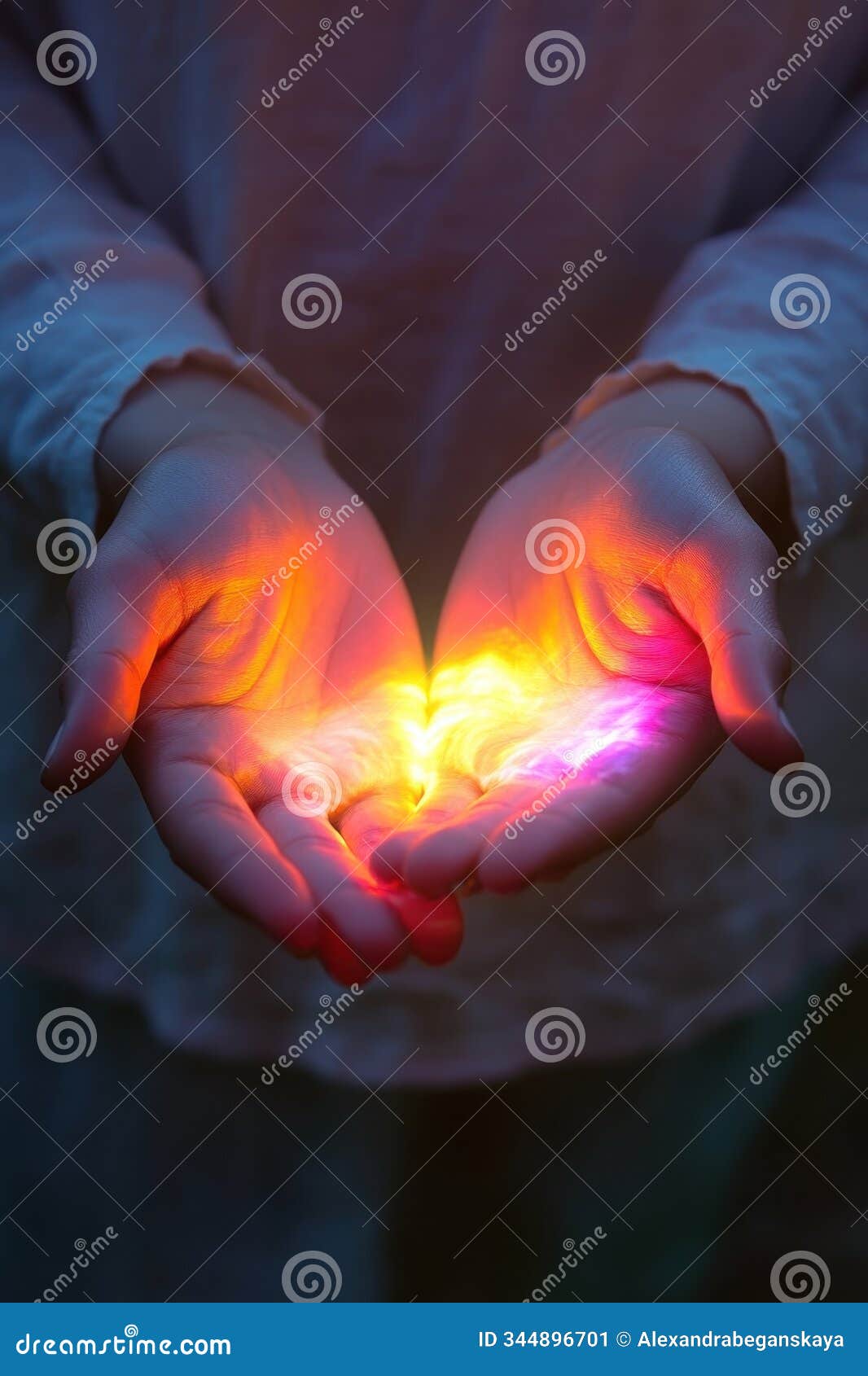 Magical Glow in Hands Symbolizing Energy and Light Aura Awareness Day ...