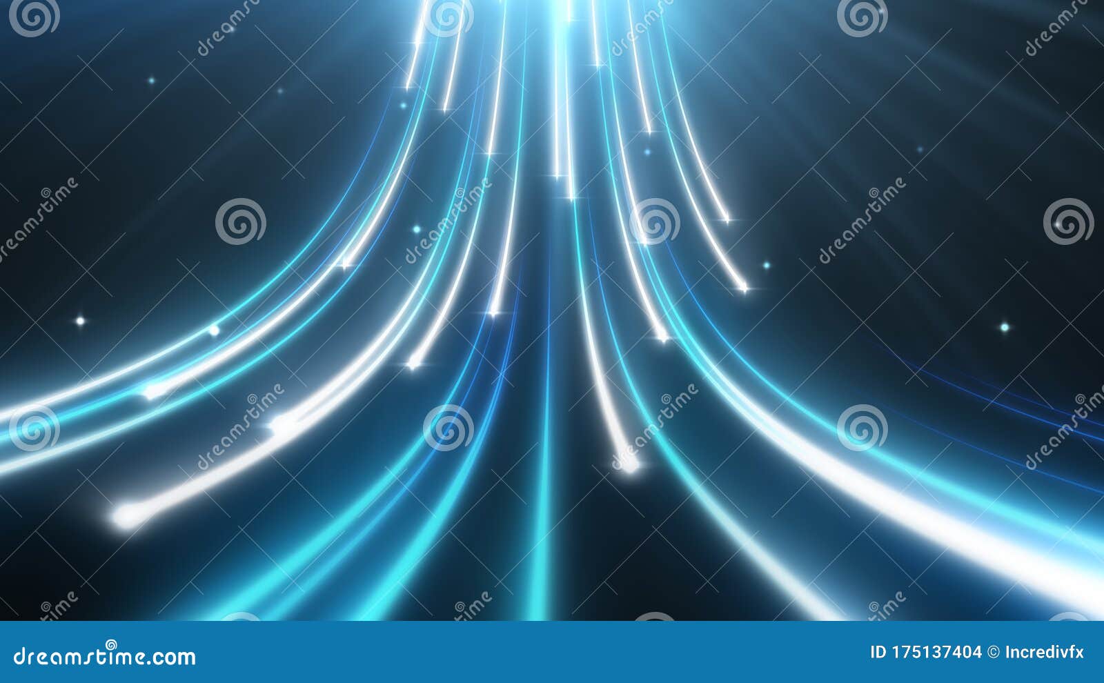 Magical Glow Particle Trails of Digital Data Stream Flow Light Rays ...