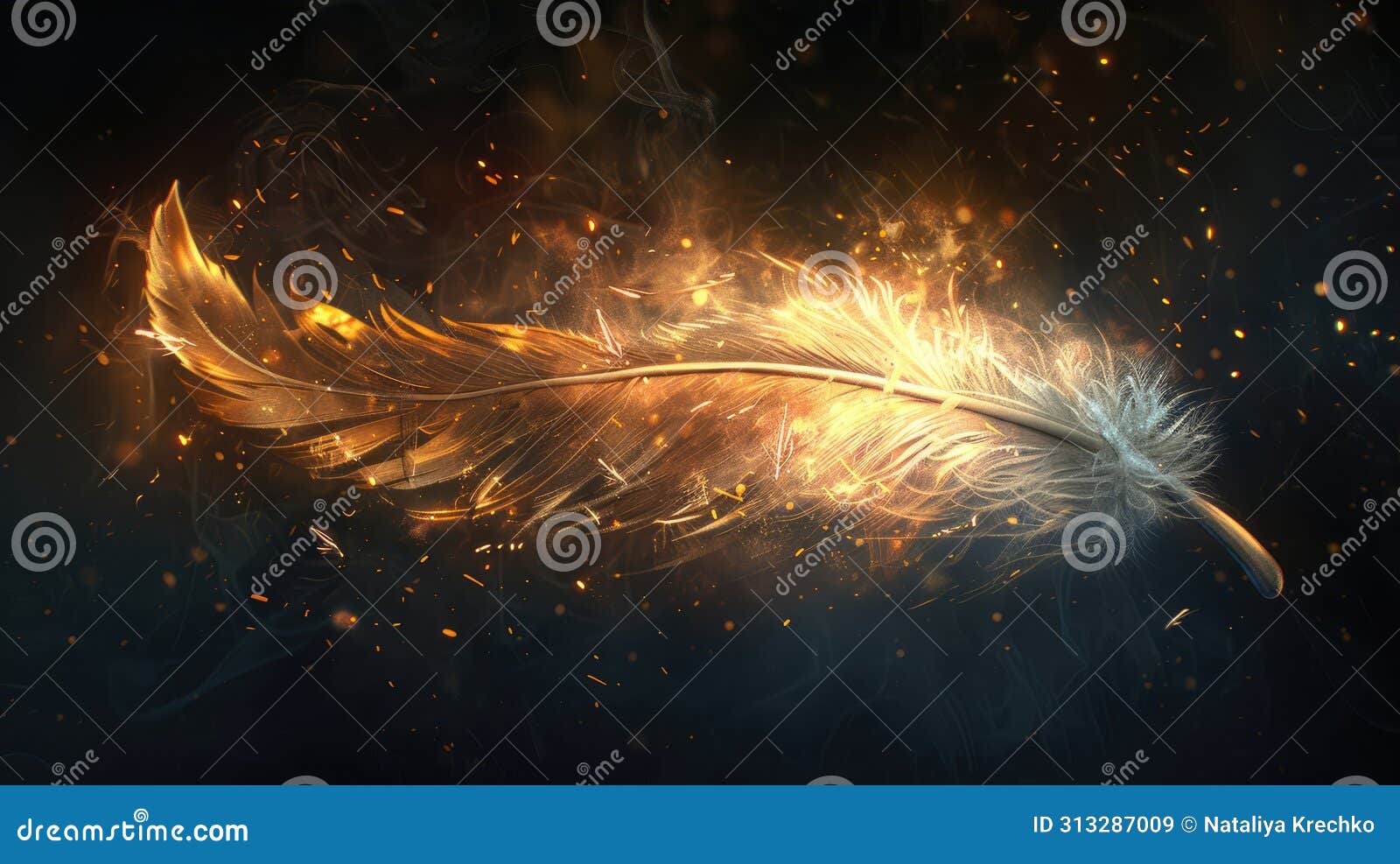 Magical Griffin Feather with Magical Glow Effect Stock Image - Image of ...