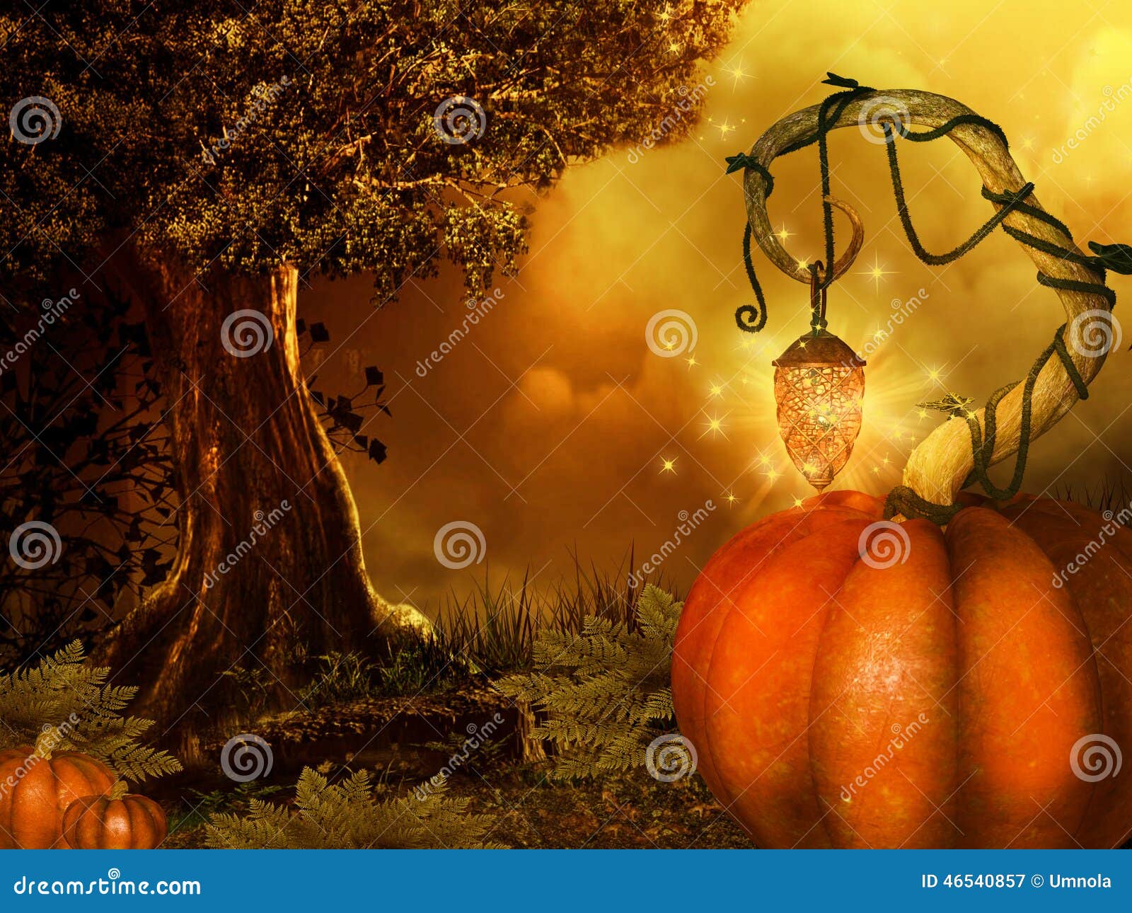 Magical Halloween Background Stock Illustration - Illustration of moon ...