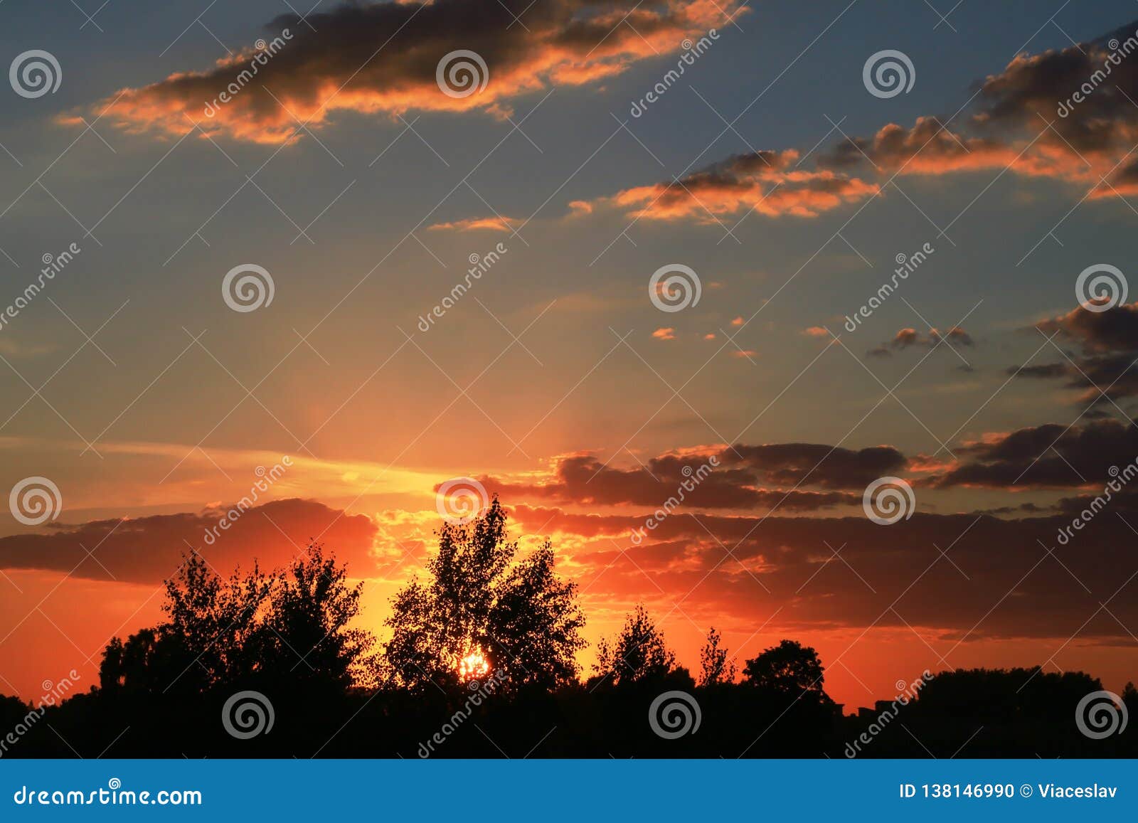Magical High-contrast Shot of the Sunset. Stock Photo - Image of ...