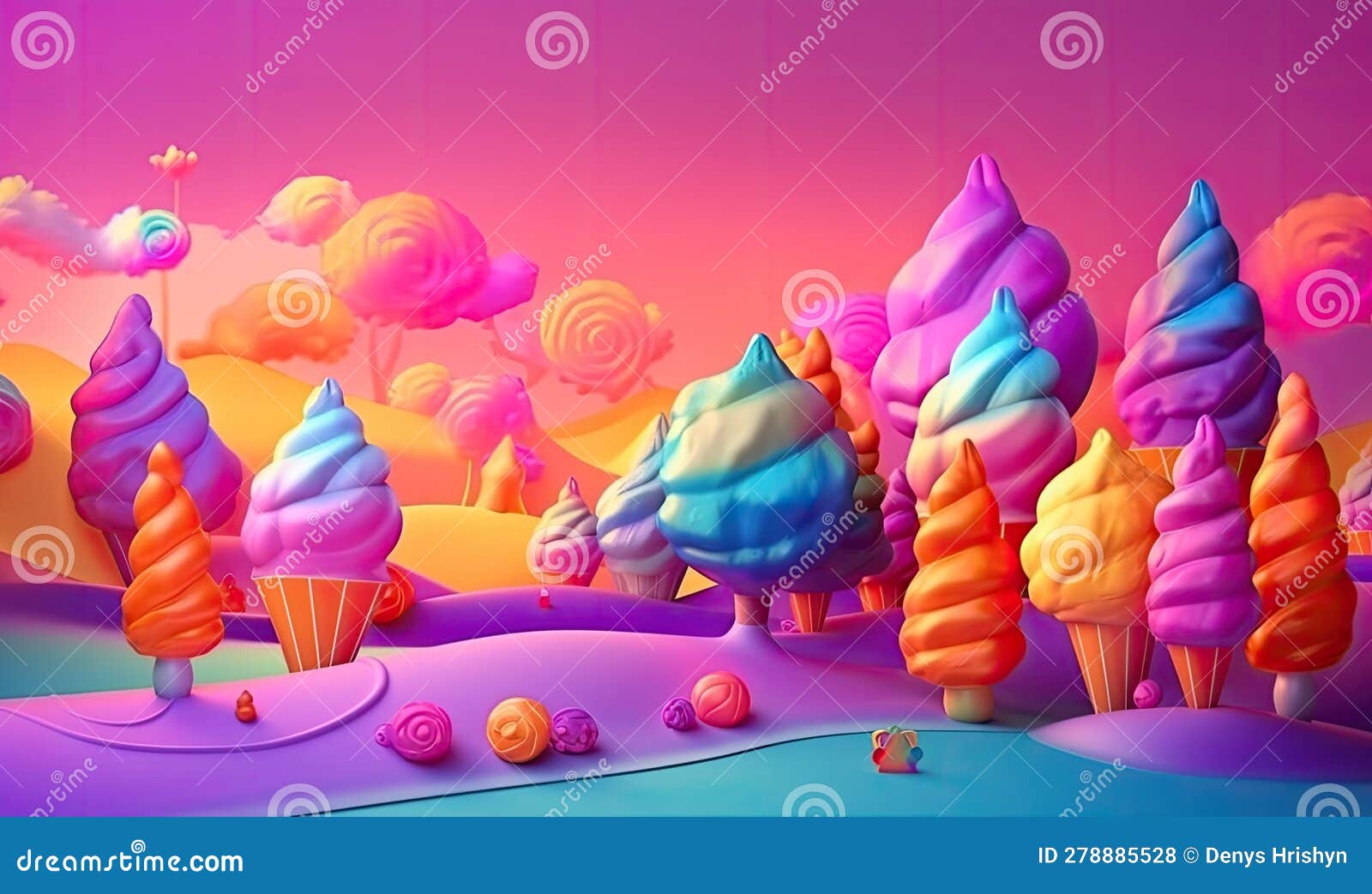 Magical Ice Cream Mountains: Colorful Fantasy Landscape Creating Using ...