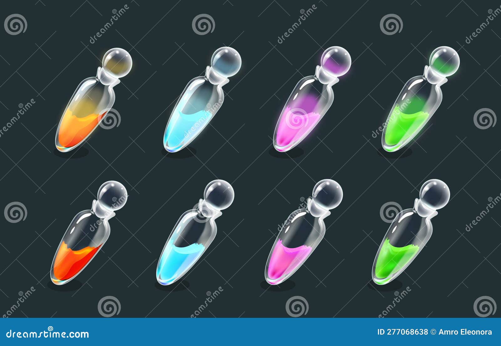 Magic Transparent Multi-colored Vials, in Vector Stock Illustration ...