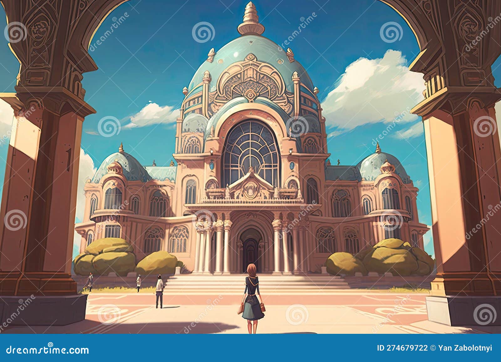 Magical Kingdom with a Grand Palace. Generative AI Stock Illustration ...