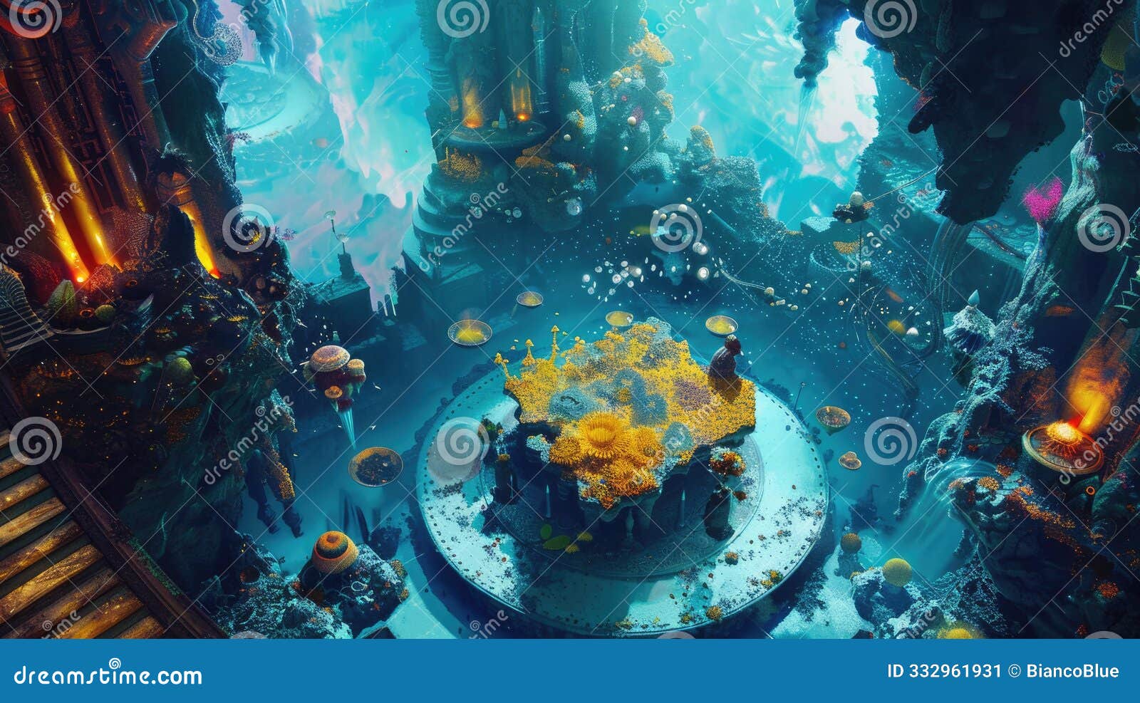 Magical Laboratory with Glowing Elements and Mysterious Artifacts ...