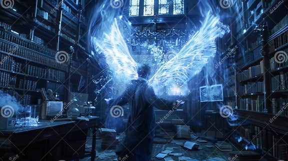 In a Magical Laboratory a Scientist Performs Experiments with Ancient ...