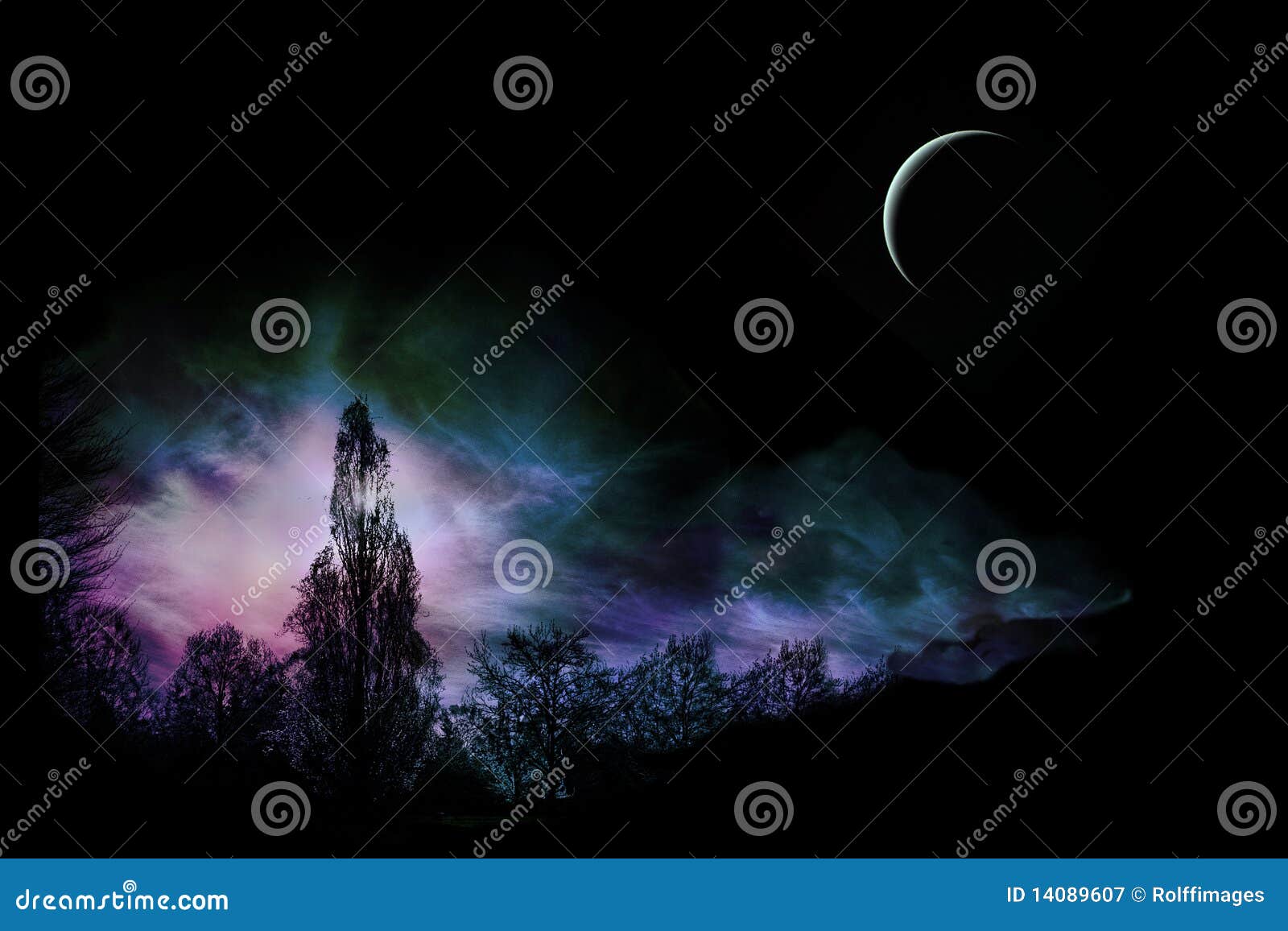 Magical Landscape stock illustration. Illustration of misty - 14089607