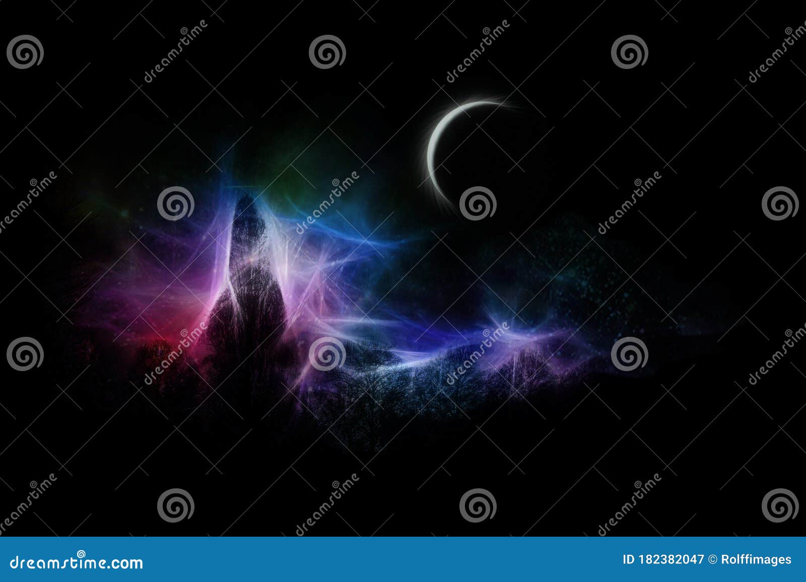 Magical Landscape stock illustration. Illustration of dreamy - 182382047