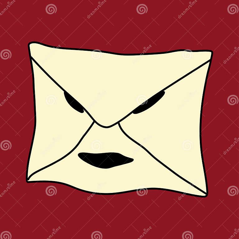 Magical Letter Talking Face. Magic Post Flat Concept Stock Vector ...
