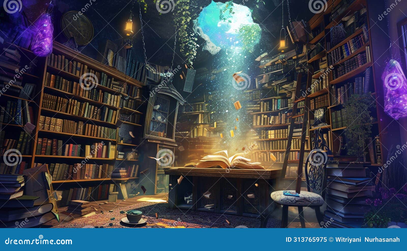 A Magical Library Existing within a Pocket Dimension. Generative Ai ...
