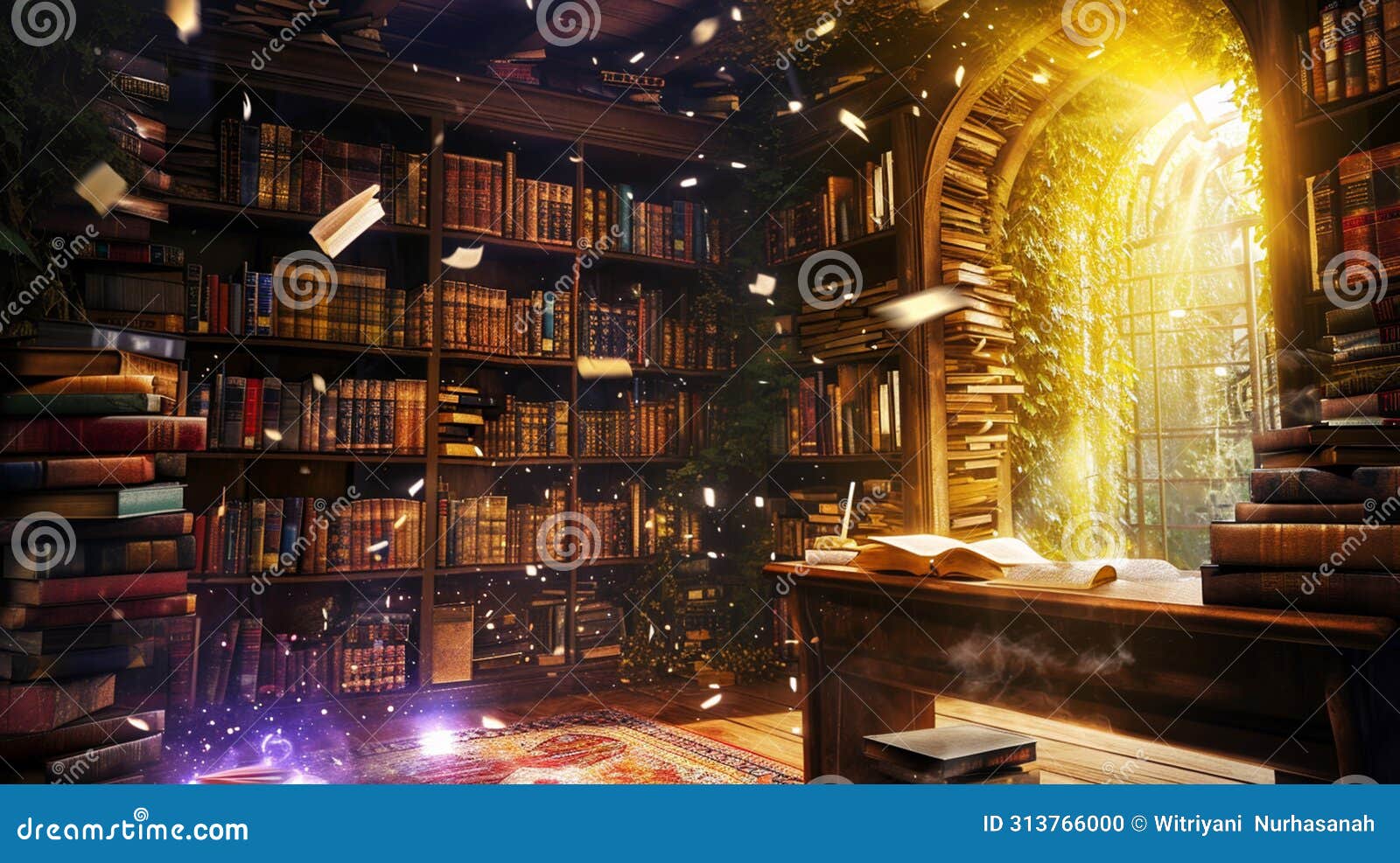 A Magical Library Existing within a Pocket Dimension. Generative Ai ...