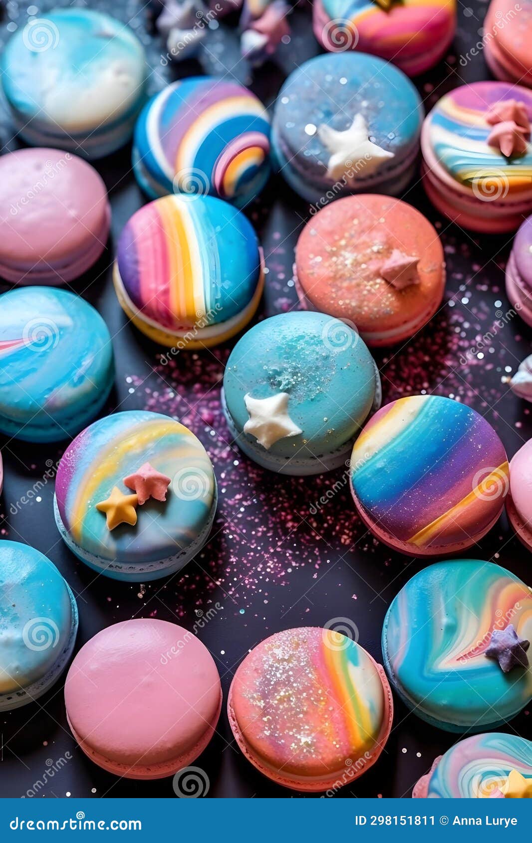 Magical Macarons Made in Unicorn Colors Stock Illustration ...