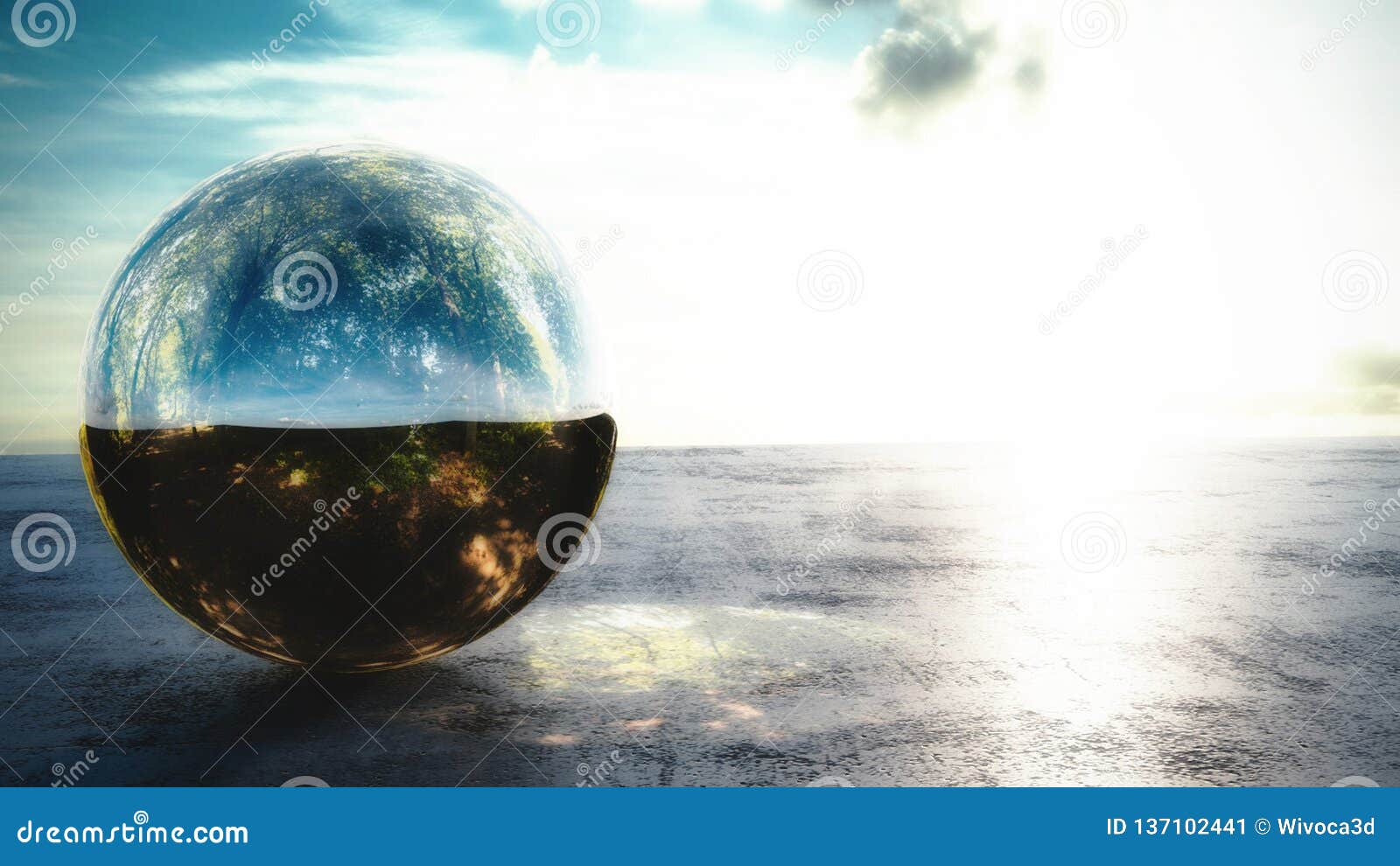 Magical Mirror Ball with Forest Inside Stock Illustration ...