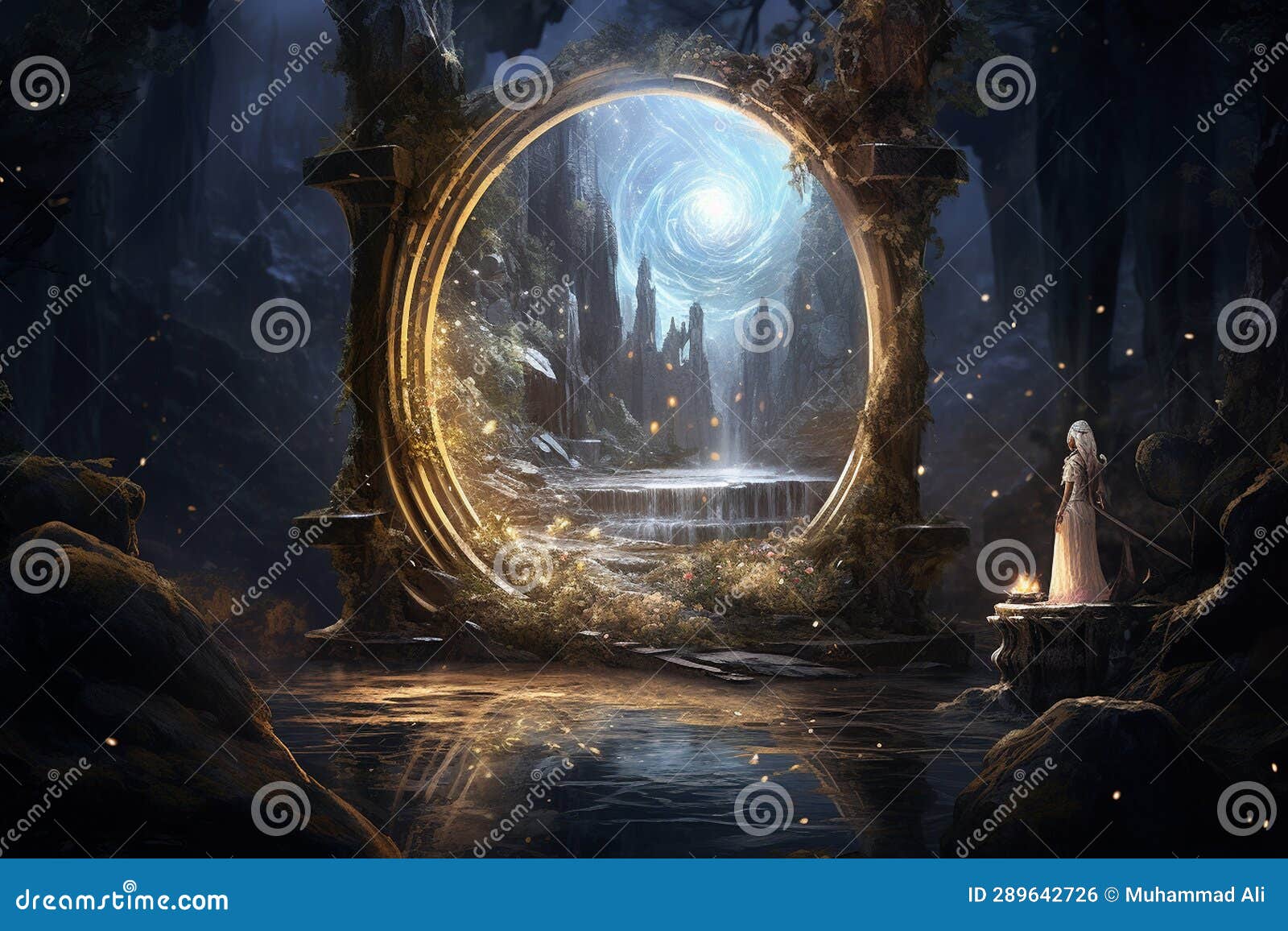 Magical Mirror of Imagination. Generative AI Stock Illustration ...