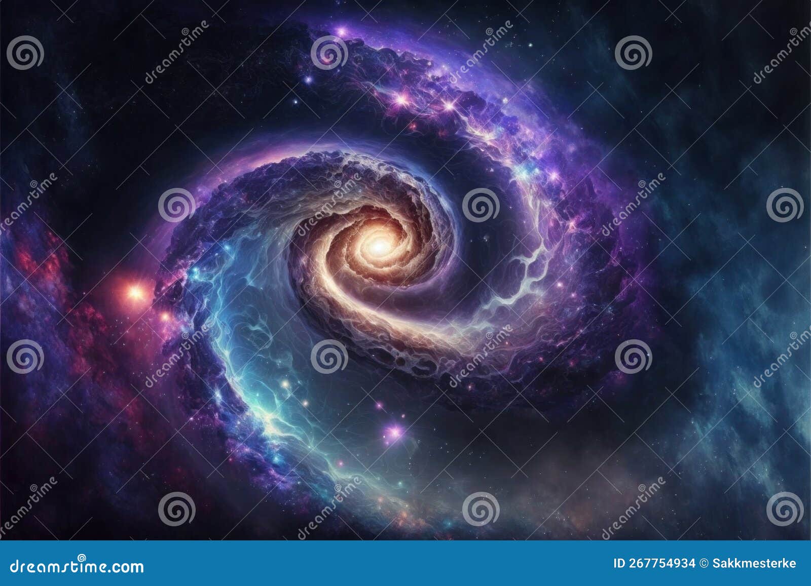 Magical Multidimensional Spiral Cosmic Flow Stock Illustration ...