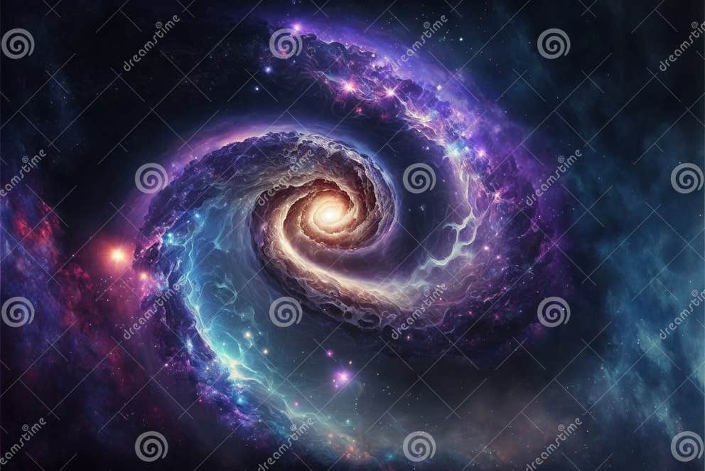 Magical Multidimensional Spiral Cosmic Flow Stock Illustration ...