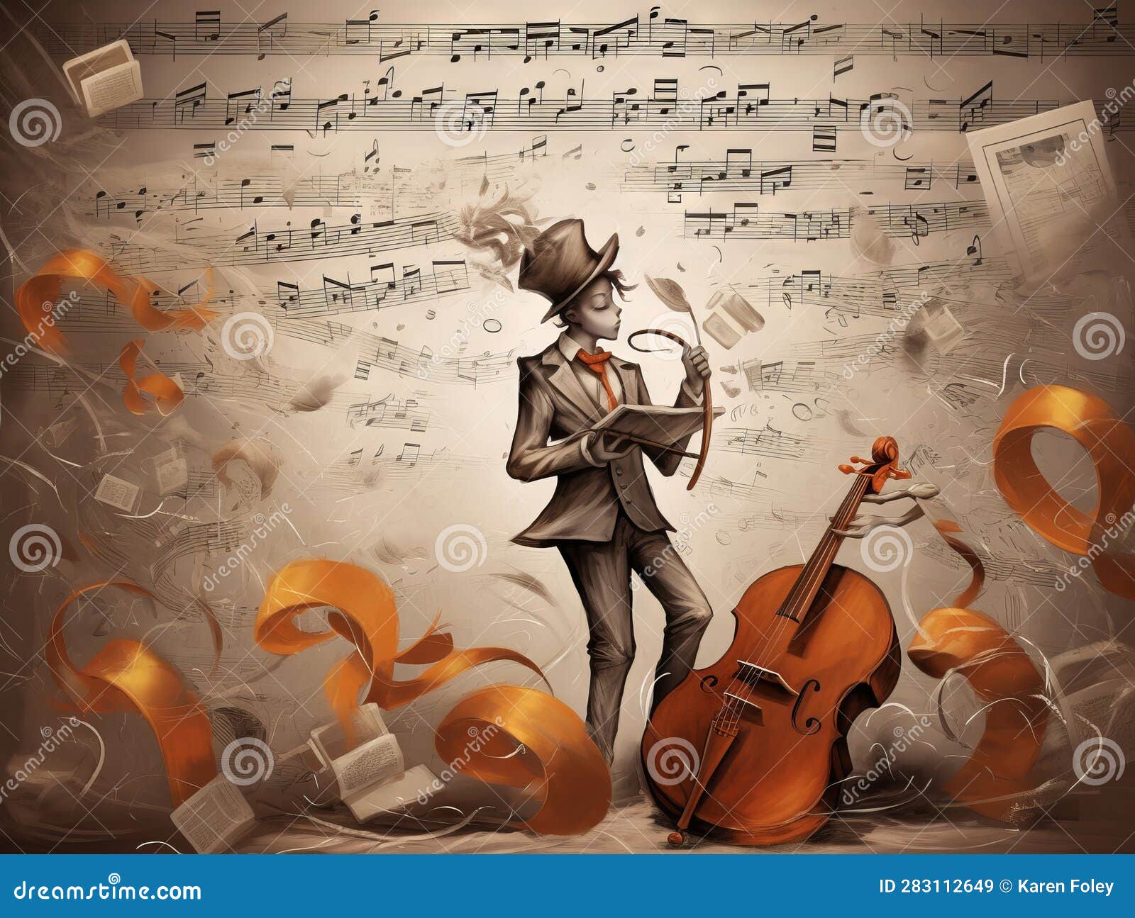 Magical Musical Composition Stock Illustration - Illustration of ...