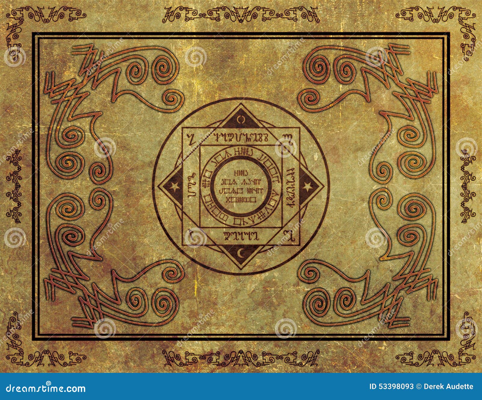 Magical Mystic Sigil Symbol Design on Parchment Stock Illustration ... Magical Mystic Sigil Symbol Design on Parchment Stock Illustration ...
