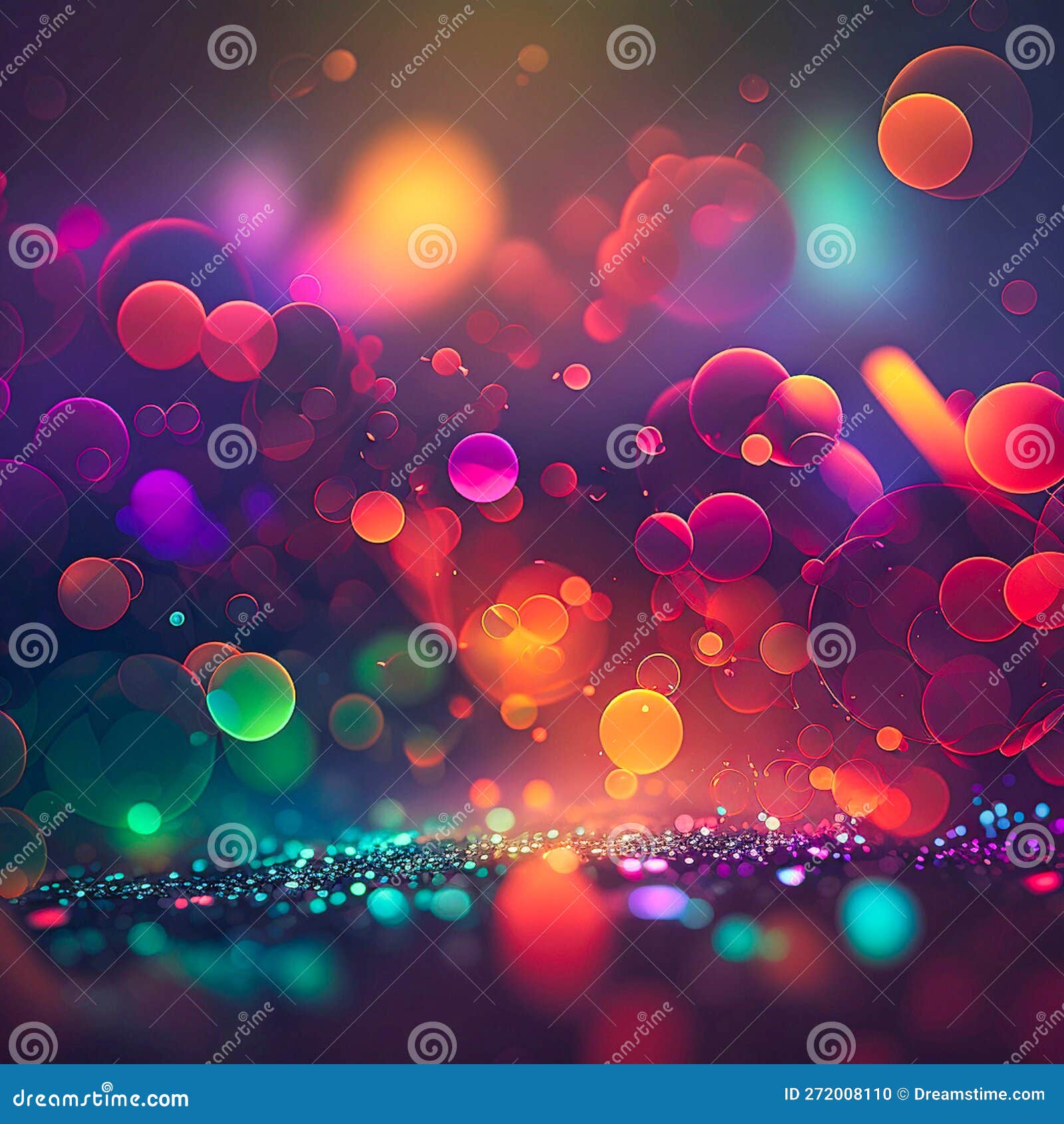 Magical Neon Background with Bokeh and Tiny Partic, Generative AI Stock ...