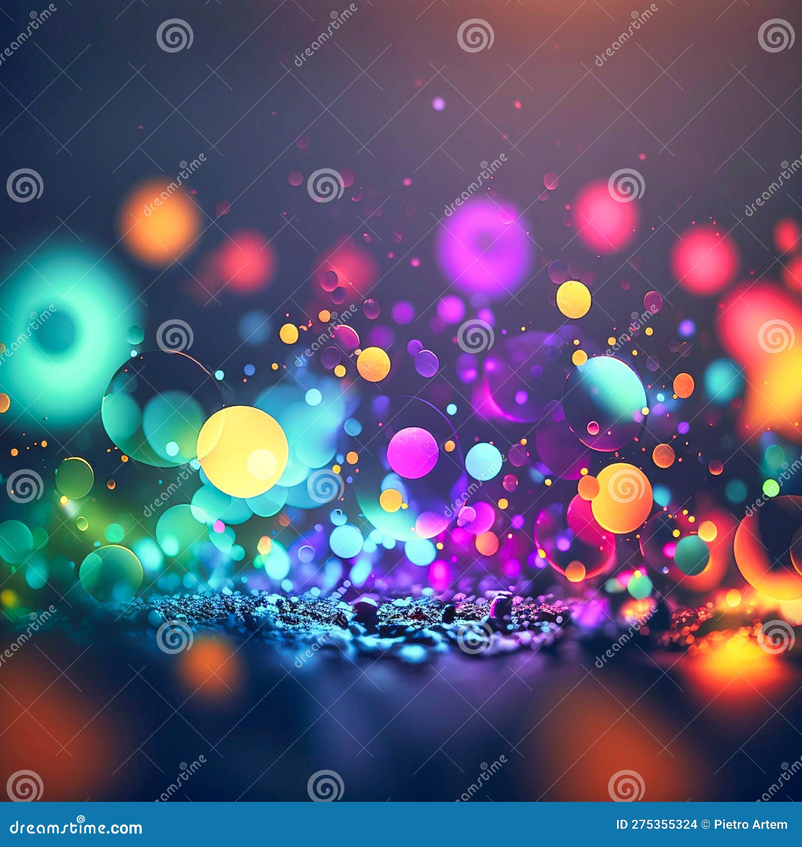 Magical Neon Background with Bokeh and Tiny Partic, Generative AI Stock ...