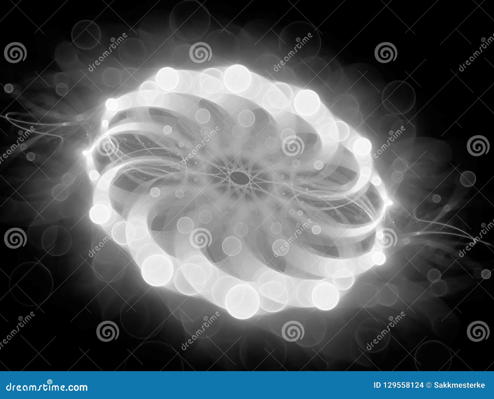 Magical Object in Space Black and White Stock Illustration ...