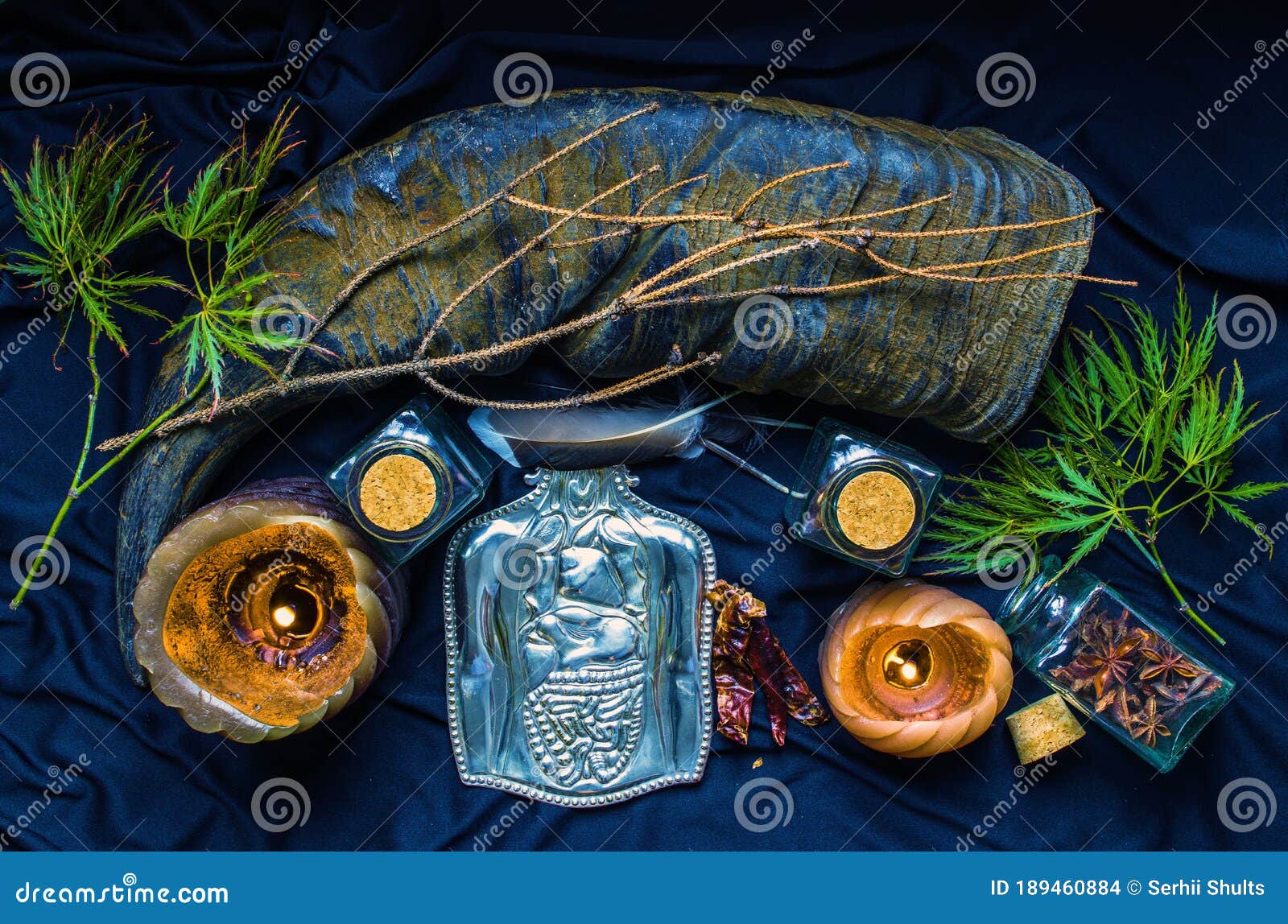 Magical objects stock photo. Image of candle, burning - 189460884