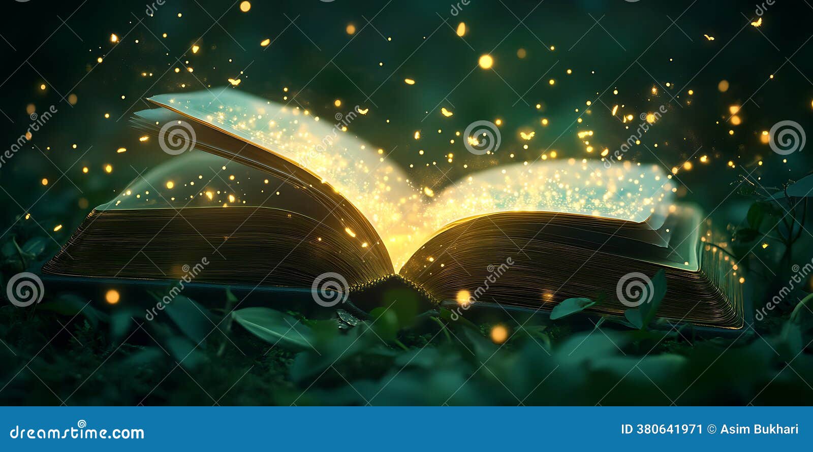 Magical Open Book Illustration With Stars Stock Photography ...