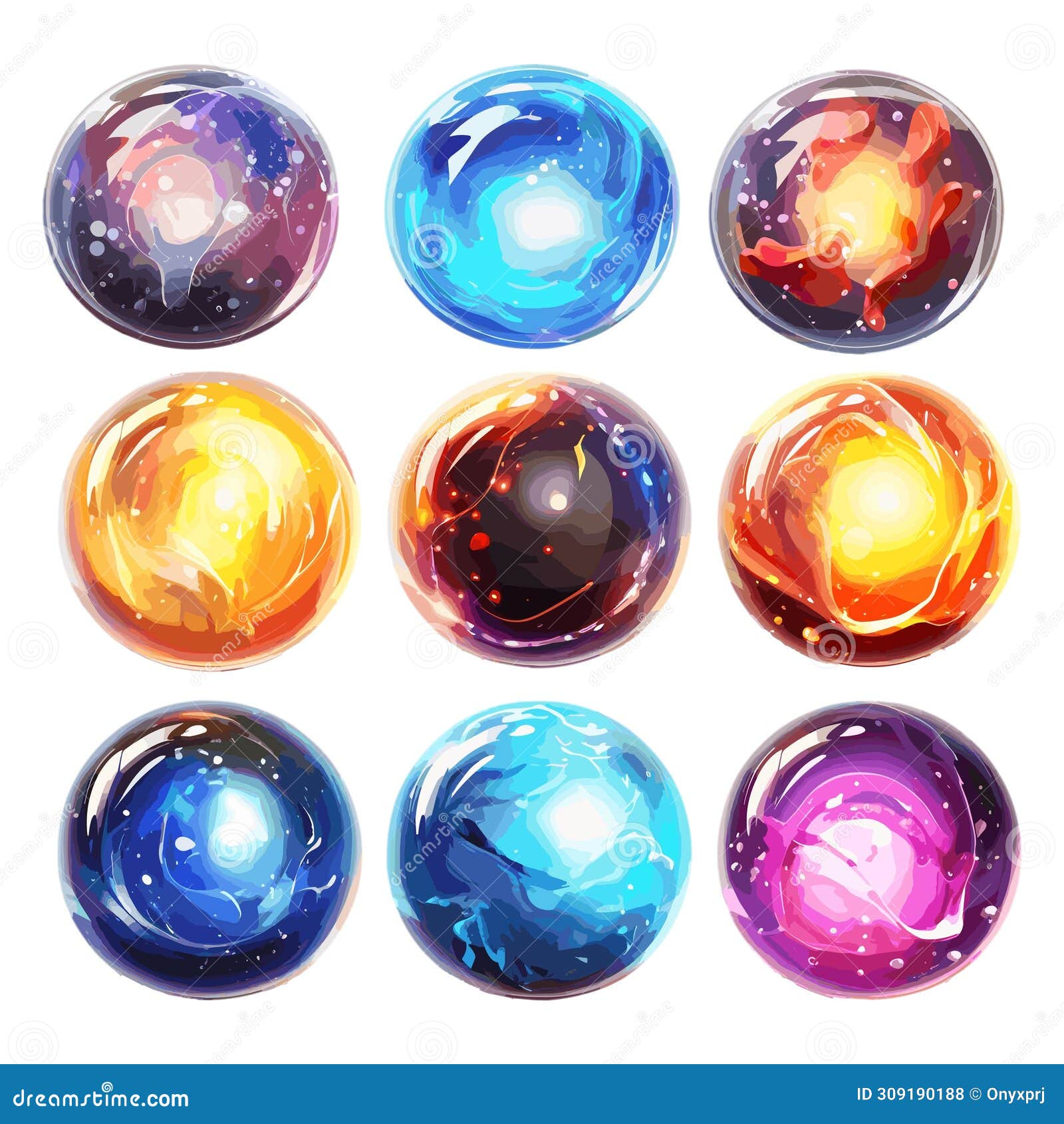 Magical Orbs and Spheres. Mythical Balls for Game Design, Game ...