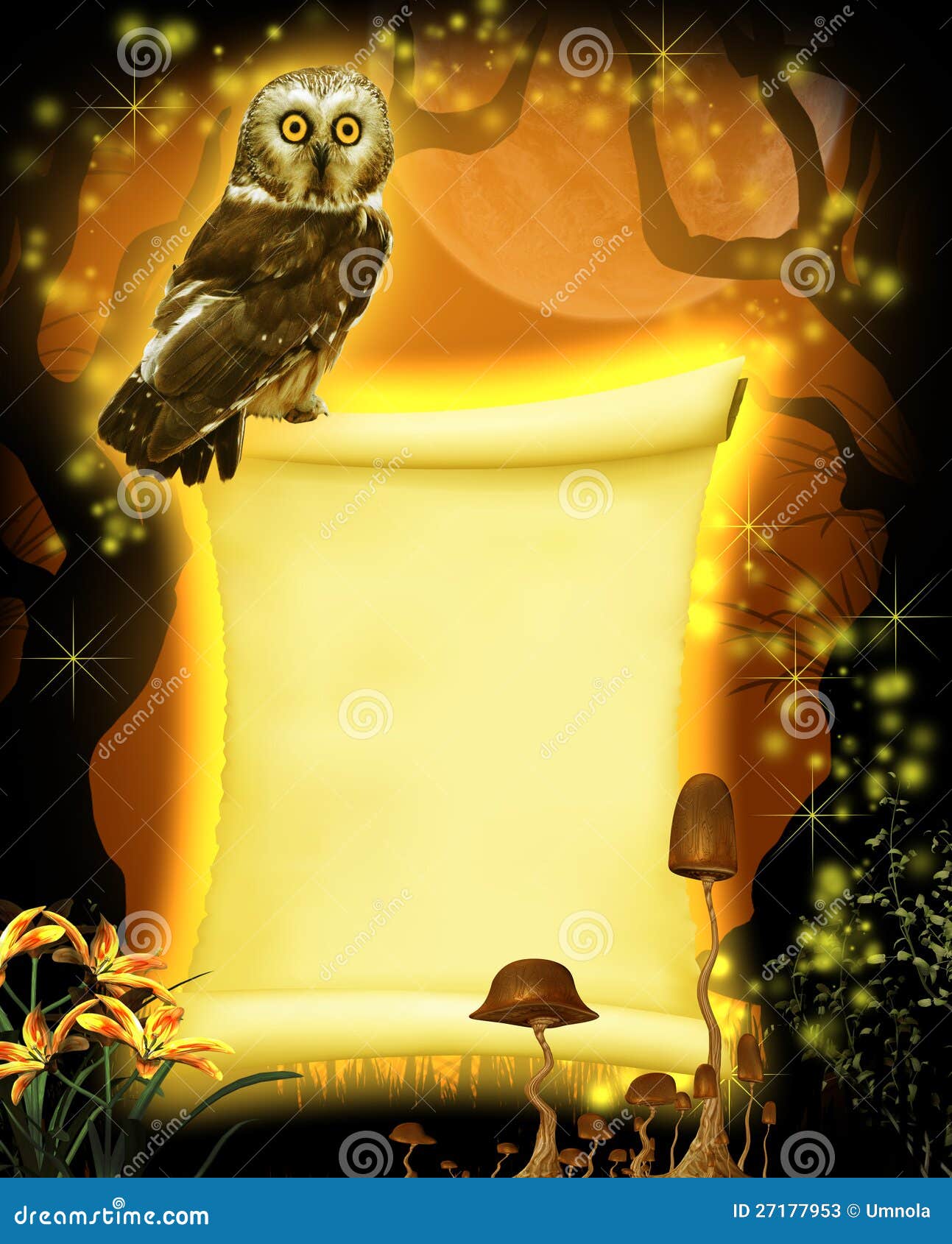 Magical Parchment stock illustration. Illustration of yellow - 27177953