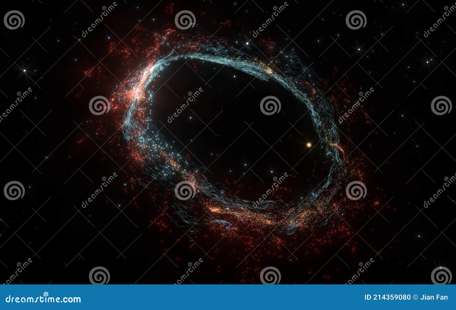 Magical Particles with Abstract Shape, 3d Rendering Stock Illustration ...
