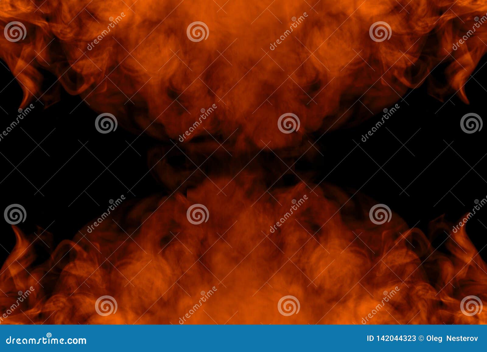 Magical Patterns of Bright Orange Cigarette Vapor on a Dark Background ...