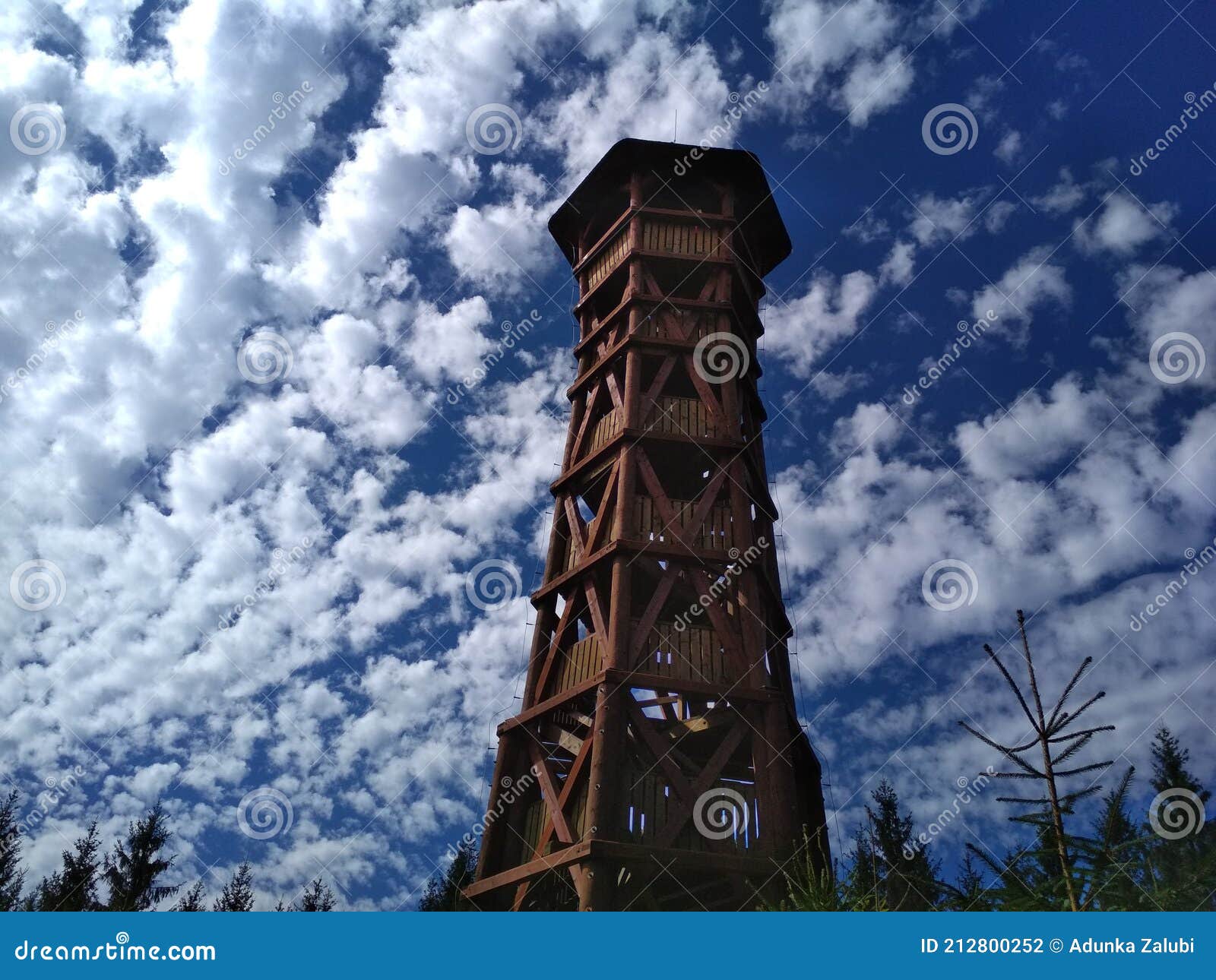 Hidden lookout tower stock photo. Image of magical, blue - 212800252